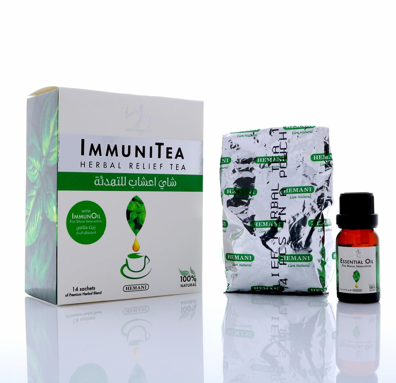 ImmuniTea I Herbal Relief Tea I 14 Sachets I with ImuniOil for steam ...