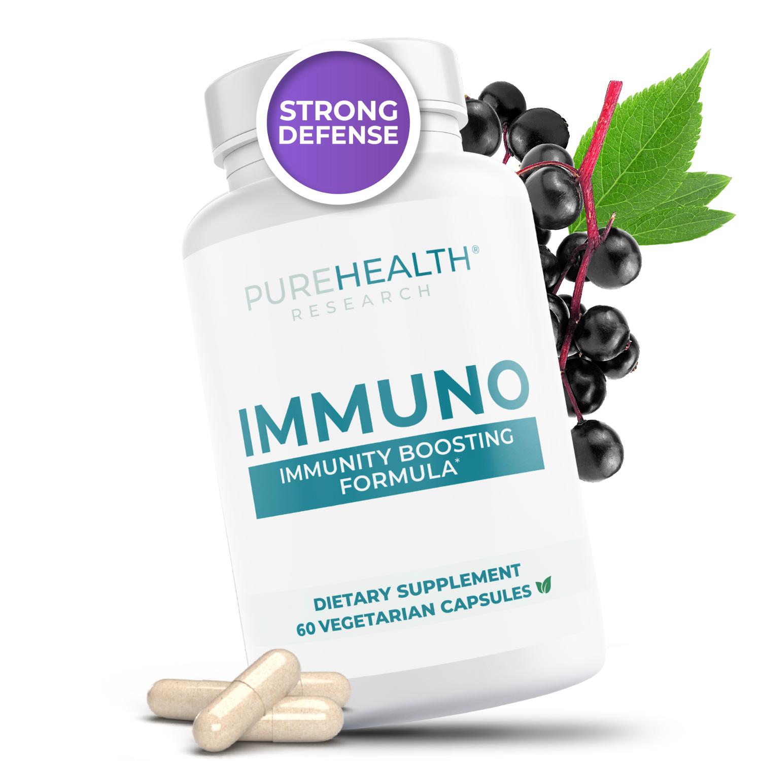 Immuno Supplement; Elderberry with Zinc and Vitamin C for Adults Full ...