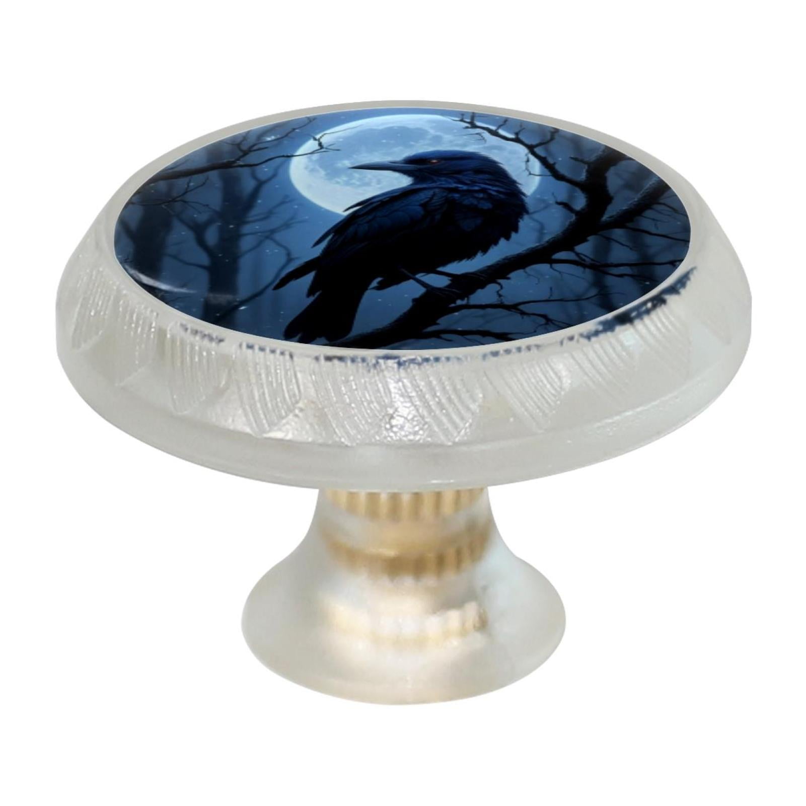 Imobaby 4 Pcs Plastic Round Cabinet Knob Home Decor - Luminous Crow ...