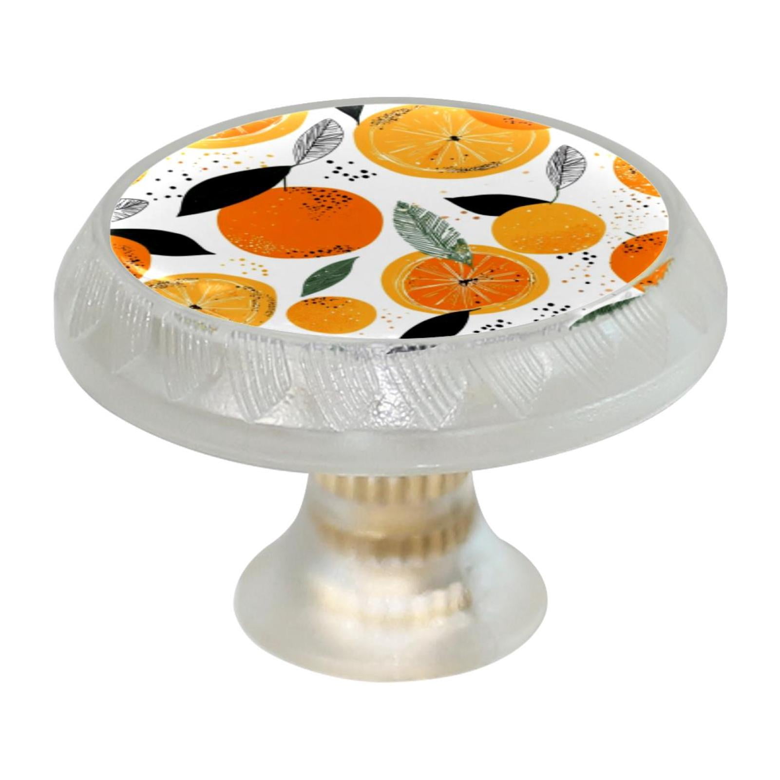 Imobaby 4 Pcs Plastic Round Cabinet Knob Home Decor - Orange Sketch ...