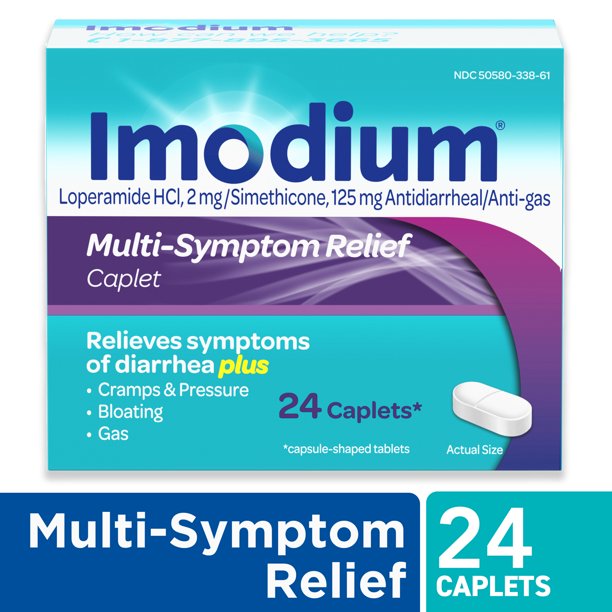 Imodium Multi-Symptom Relief Anti-Diarrheal Medicine Caplets, 24 Ct ...