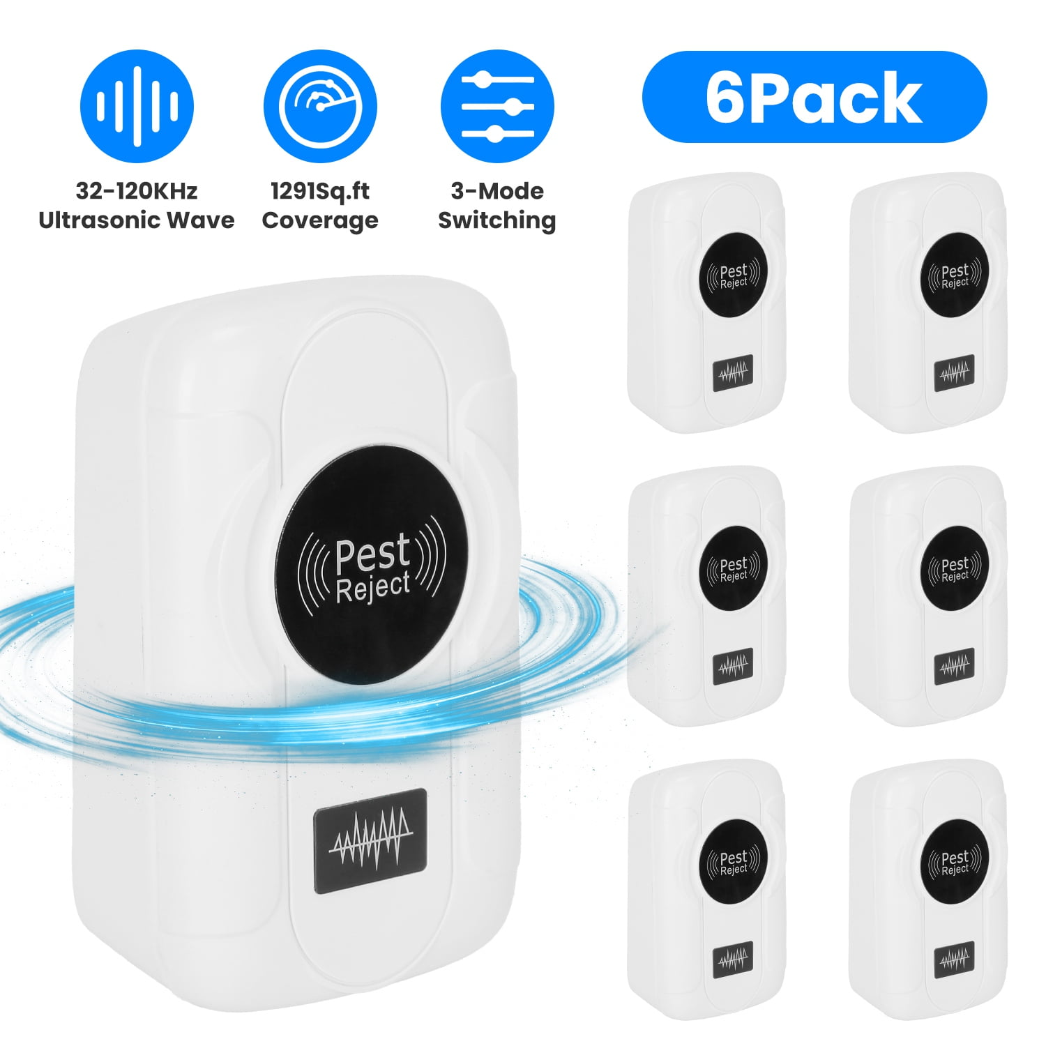 Imountek 6 Pack Ultrasonic Insect Repellent 32-120KHz Indoor Plug in ...