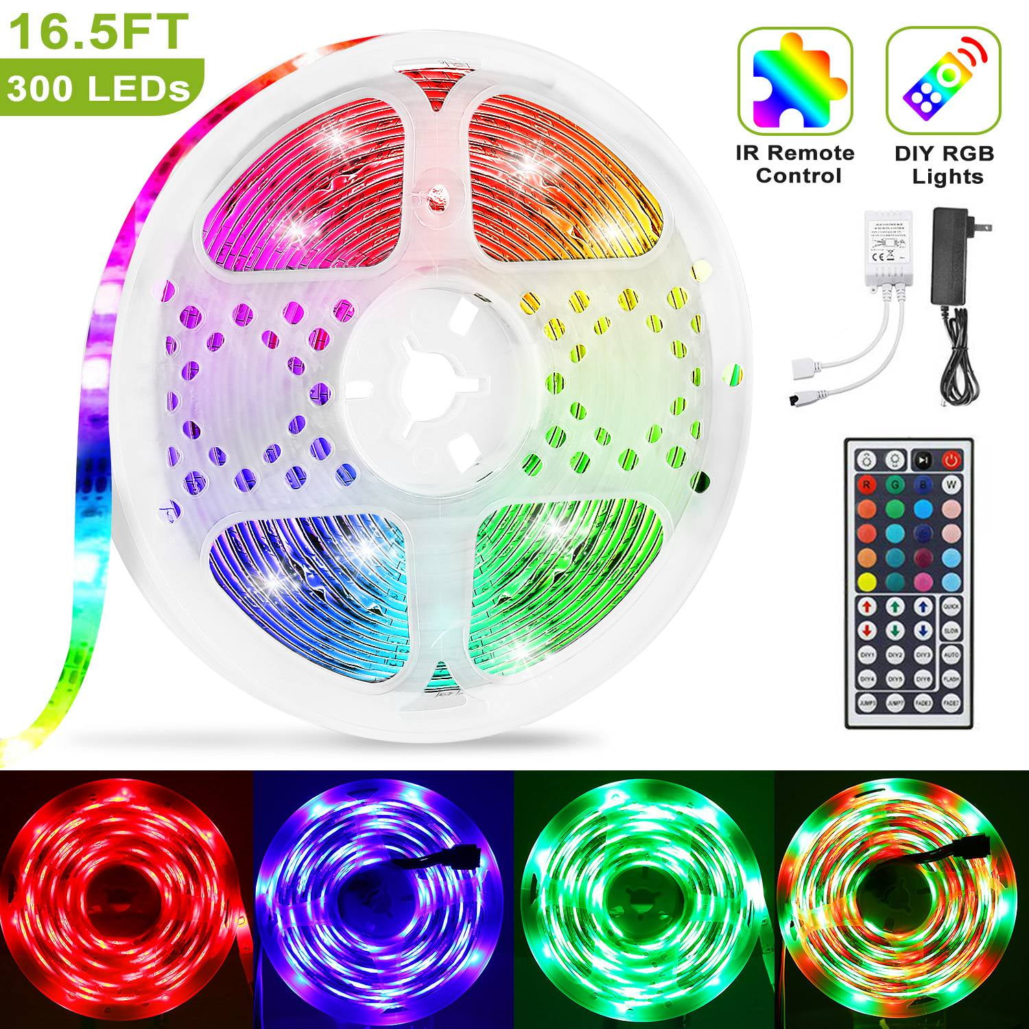 Imountek Flexible/Waterproof LED Light Strip - 16.4' Electric with ...