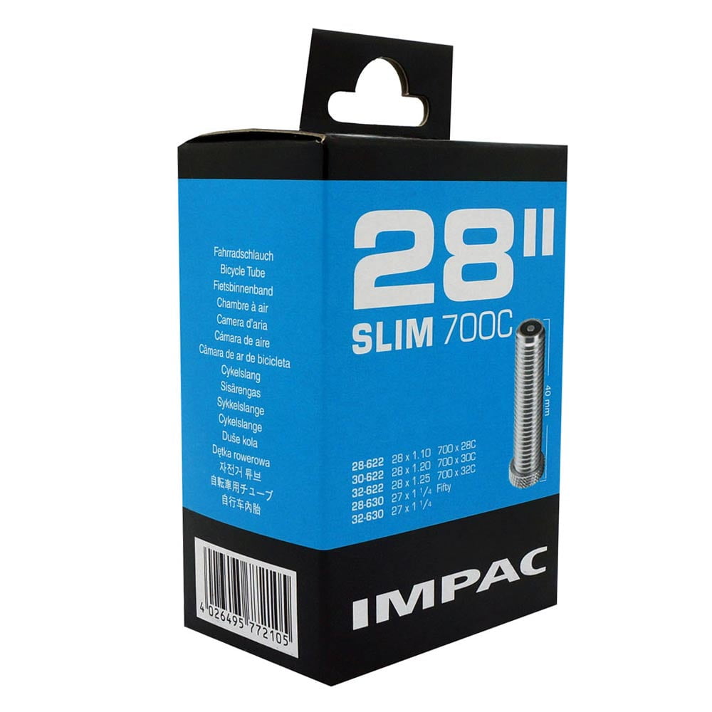 Impac AV28 Slim 700c x 28/1 1/8 SV cycle bike inner tube - Walmart.com