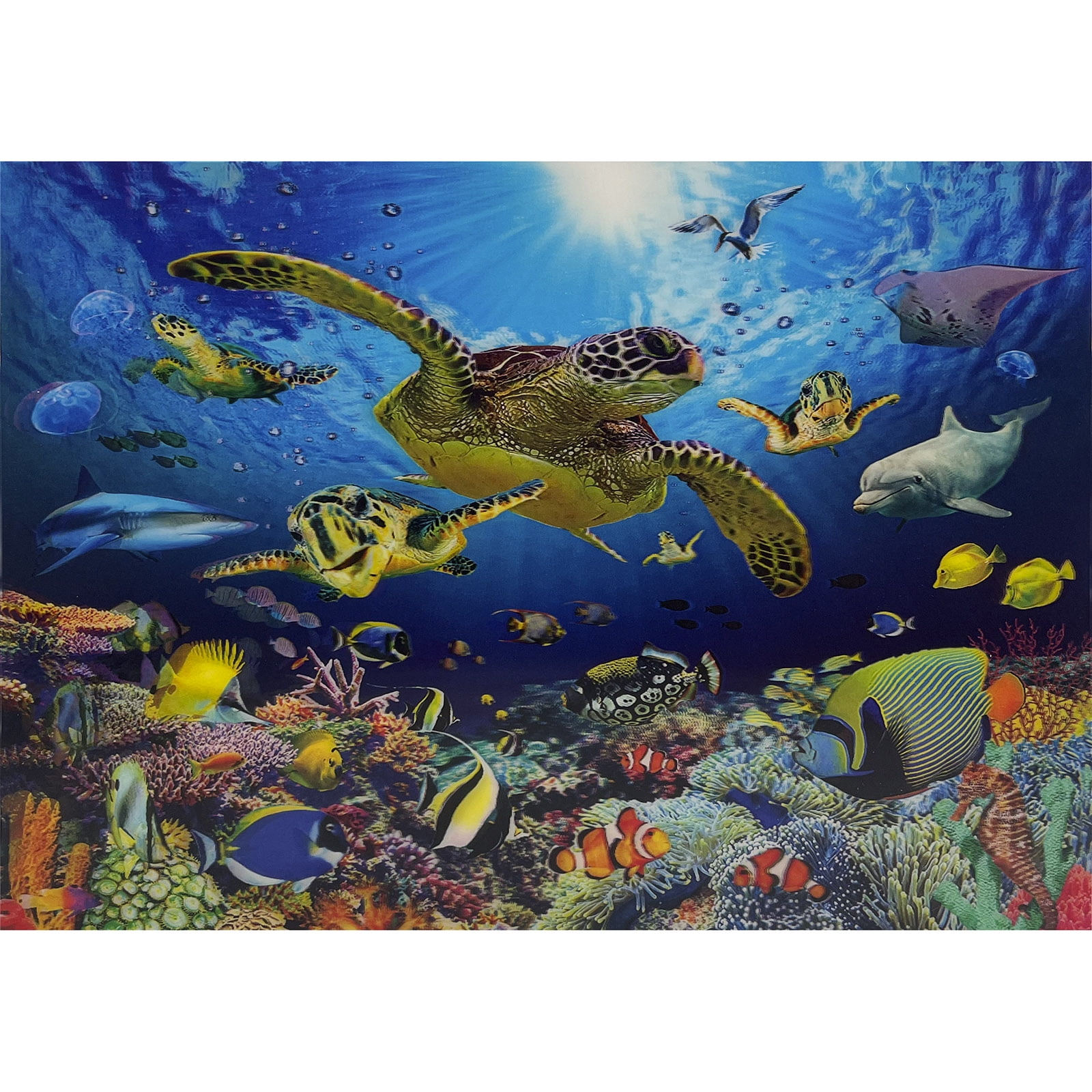 Impact 3D Horizontal Poster Sea Turtles Reef - Walmart.com