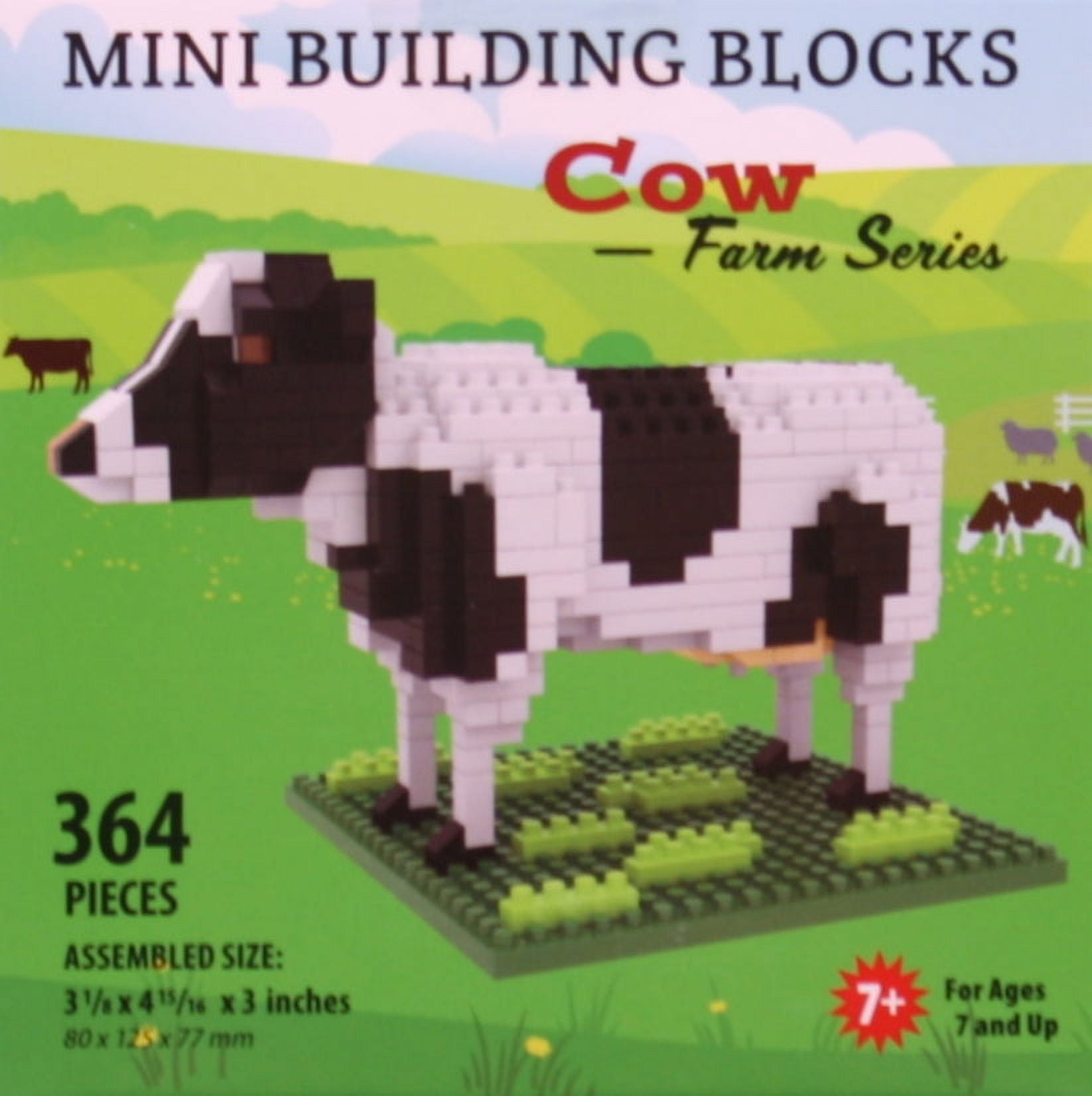 Impact Interlocking Animal Toy Building Set, Cow Figurine, 364 Mini ...