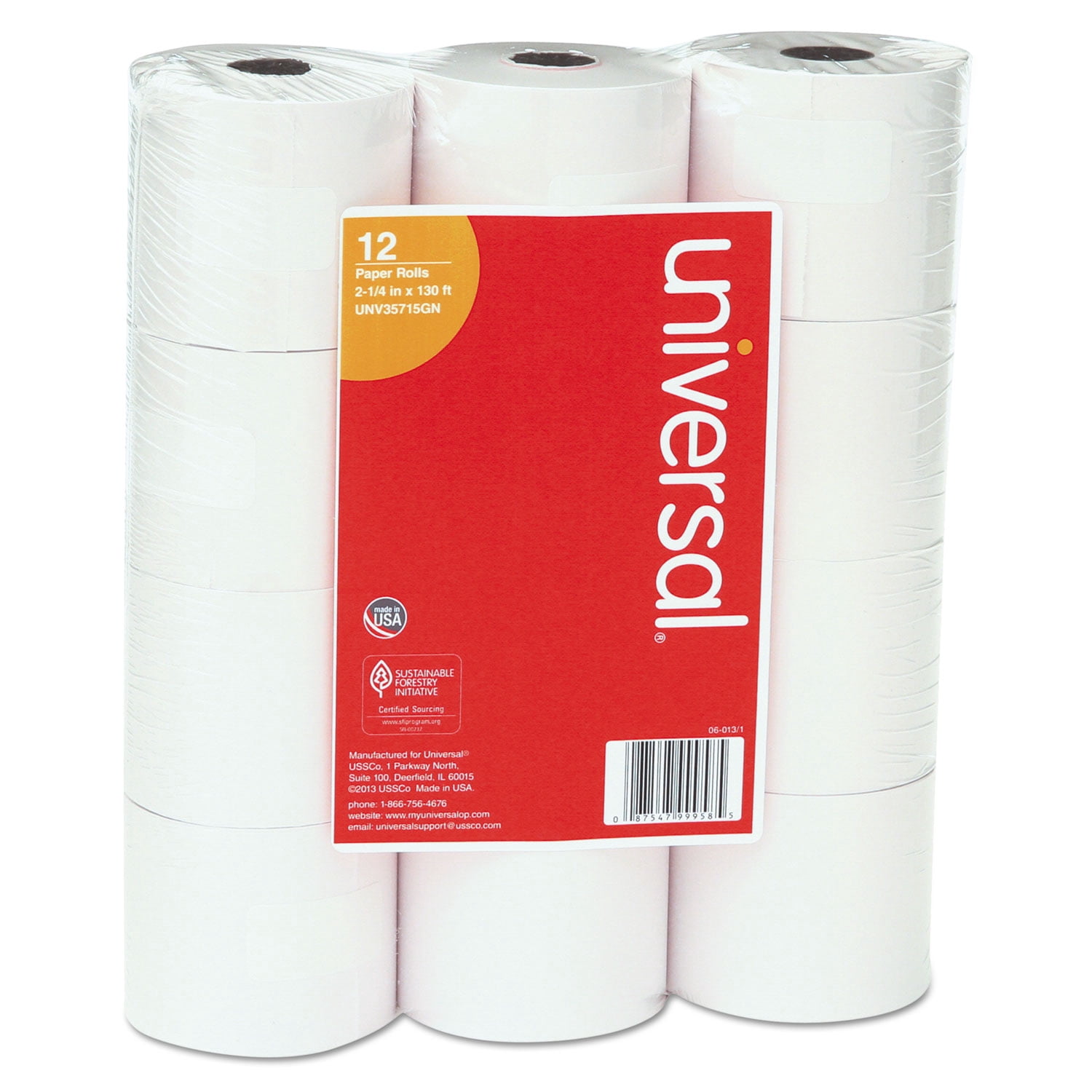 Impact And Inkjet Print Bond Paper Rolls, 0.5" Core, 2.25" X 130 Ft ...