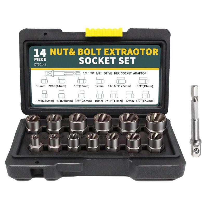 Impact Bolt & Nut Remover Set, Durable Socket Set with Solid Storage ...