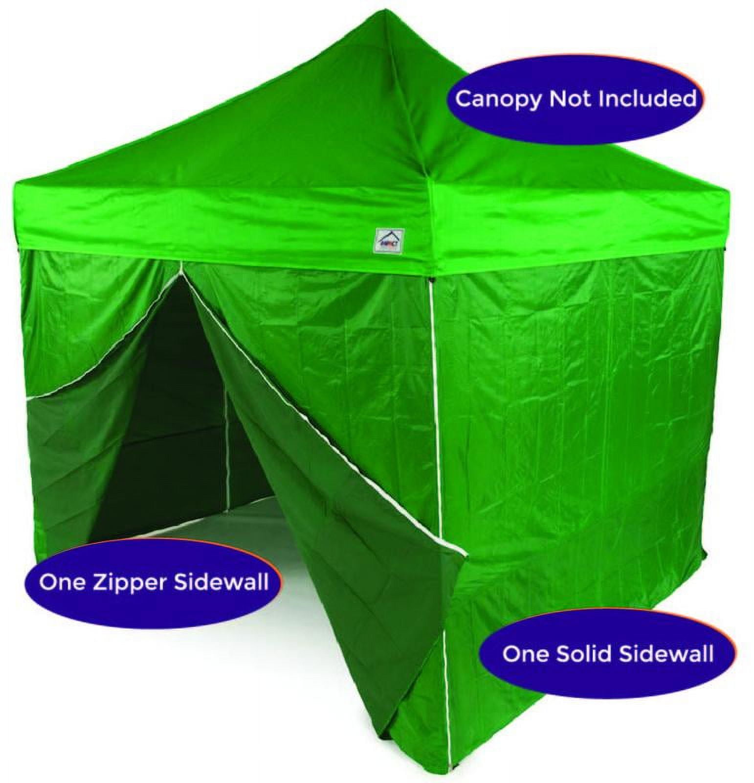 Impact Canopy 10’ x 10’ Green Outdoor Canopy Sidewalls,1 Solid and 1 ...
