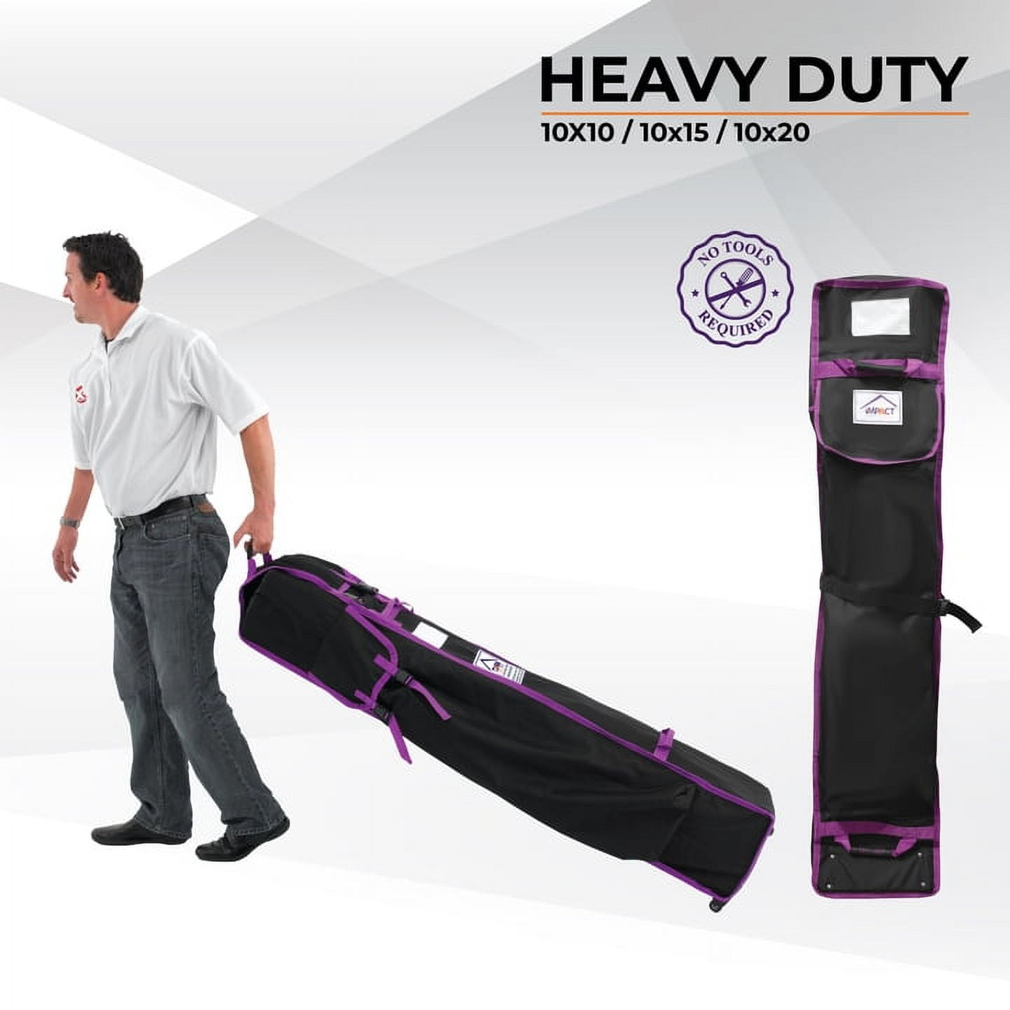 Impact Canopy 10x10 Heavy Duty XL Roller Bag for Pop Up Tent, Wheeled ...