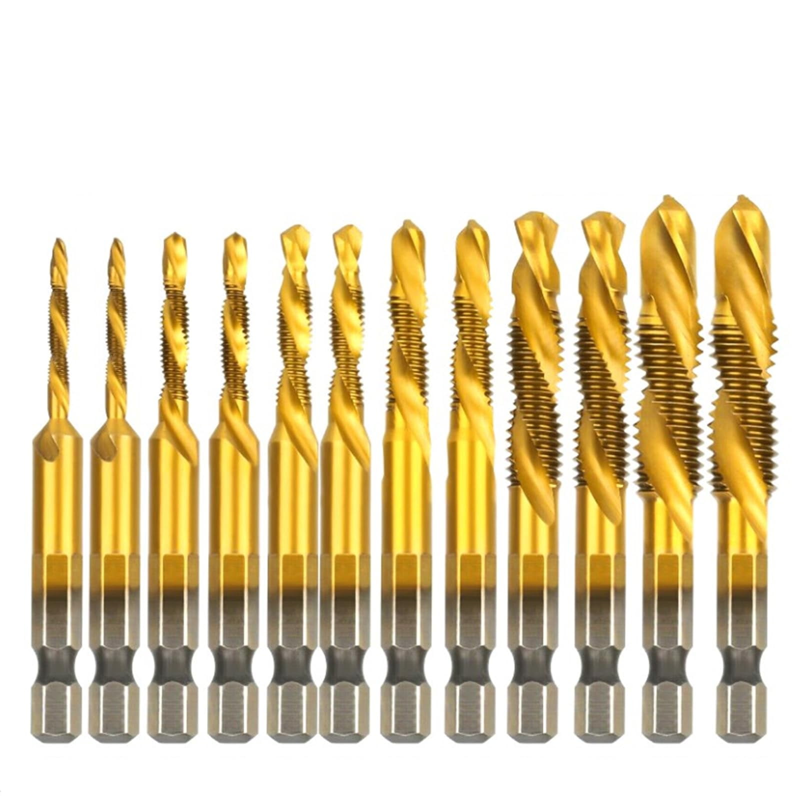 Impact Driver Bits 12PCS Metric Thread M3 M4 M5 M6 M8 M10 Screw Tapping ...