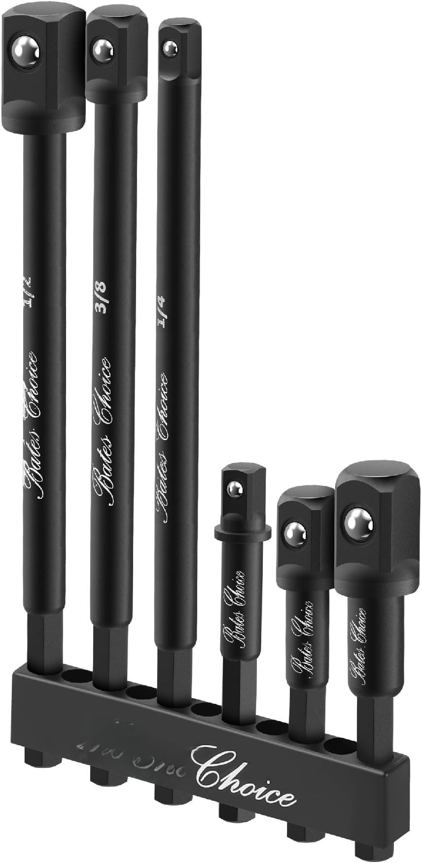 - Impact Grade Socket Set, 6 count, 3" & 6" Hex Shank, 1/4", 3/8", 1/2", 3/8 for Impact Driver ...