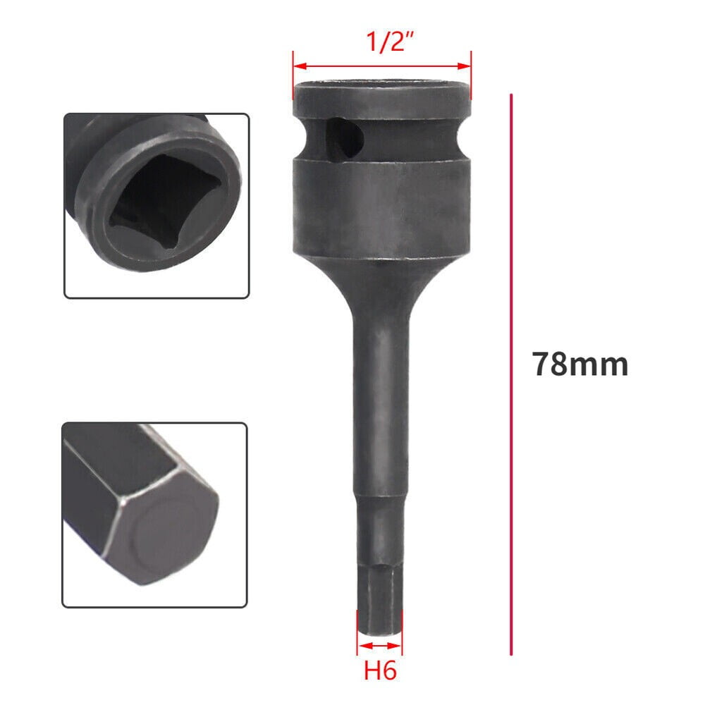 Impact Hex Bit Socket 1/2" Drive H6mm Allen Key Wrench Adapter Key ...