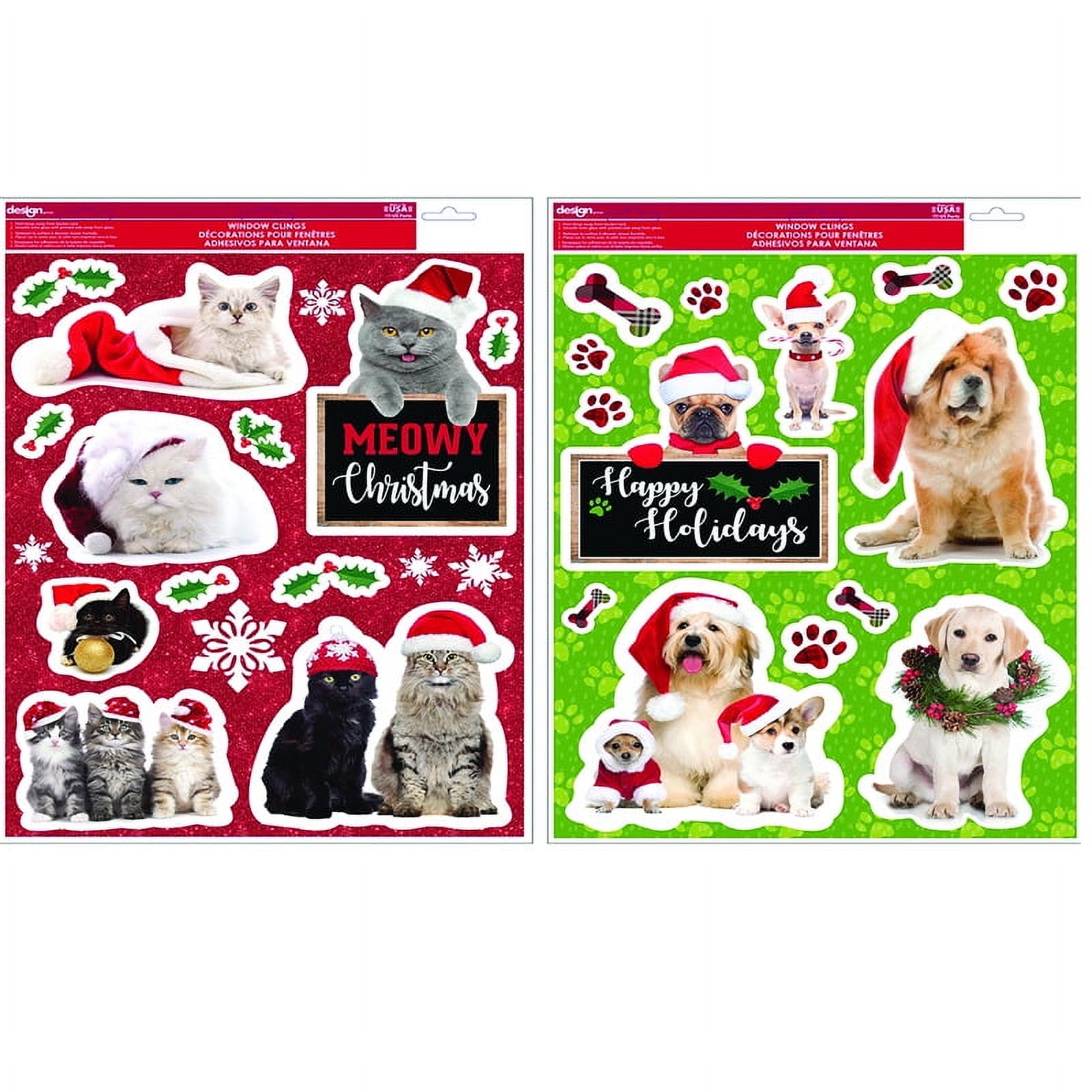 Impact Innovations Multicolored Pet Christmas Window Clings, Assorted ...