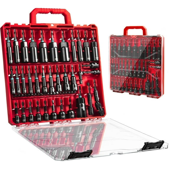 Impact Nut Driver Set, 55 count 1/4 socket set with Deep Driver Bit ...