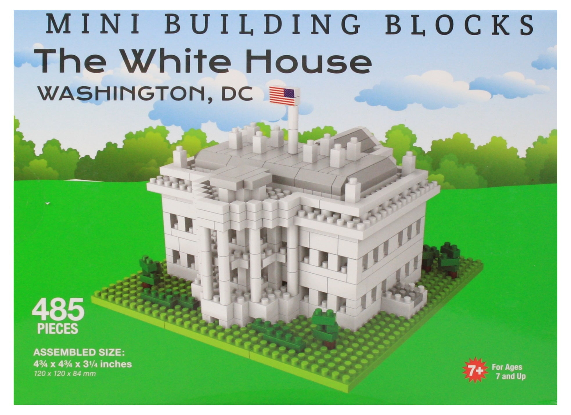 Mini Building Blocks Kit - The White House, 485 Pieces, Ages 7+, 4.75x4 ...
