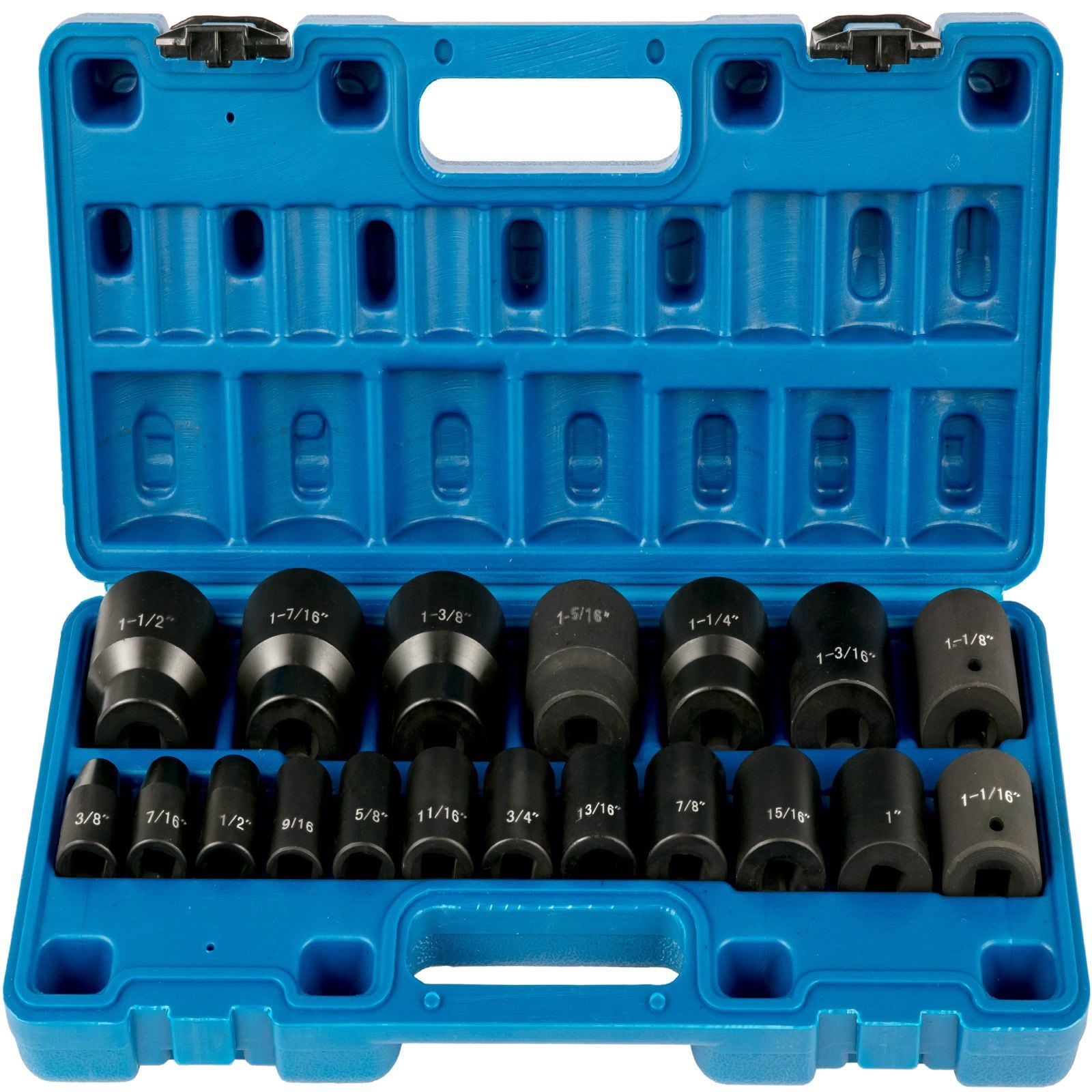 Impact Socket Set 1/2 Inch Drive, 19 Piece Heavy-Duty Chrome Vanadium ...