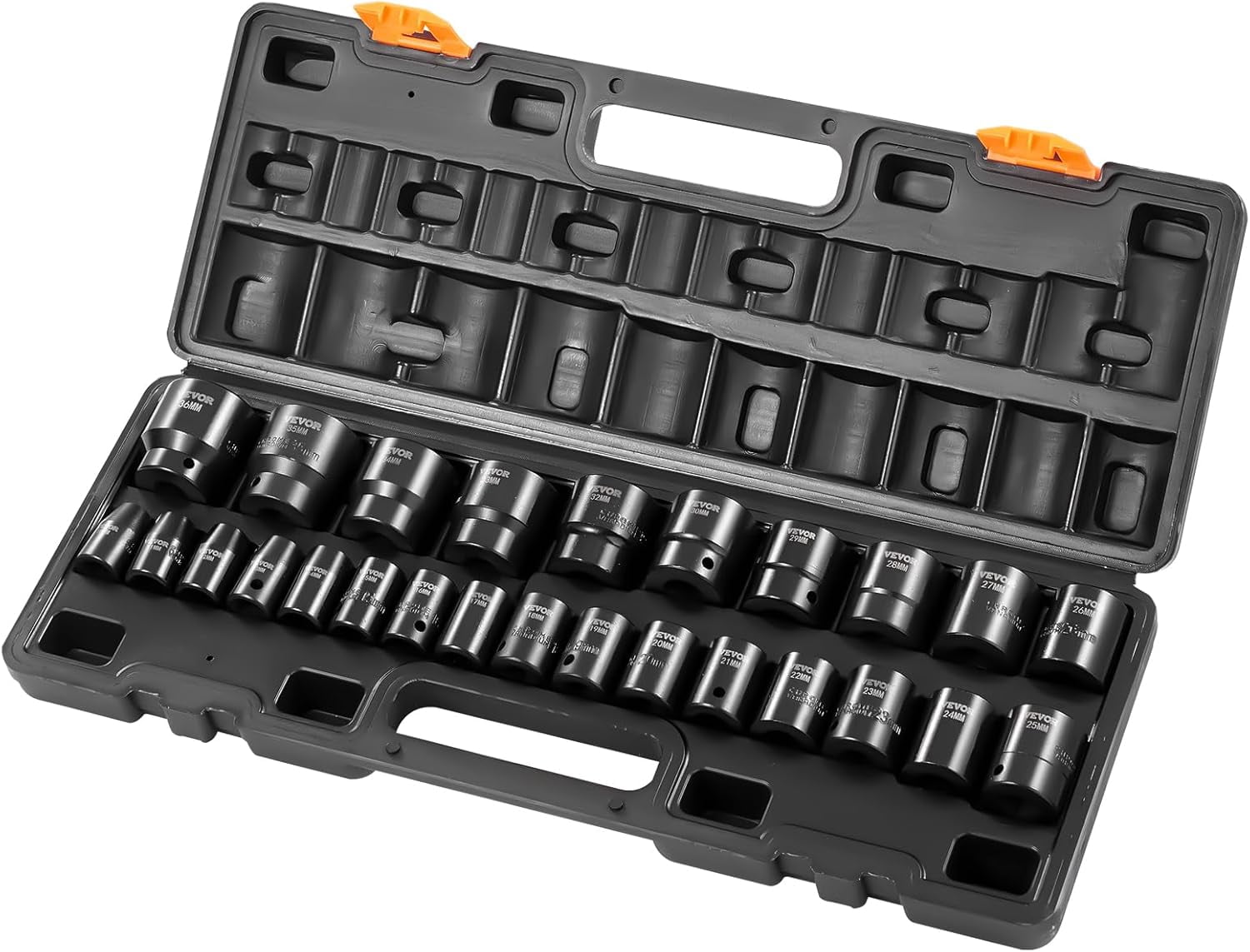 Impact Socket Set 1/2 Inches 26 Piece Impact Sockets, Shallow Socket, 6-Point Sockets, Rugged ...
