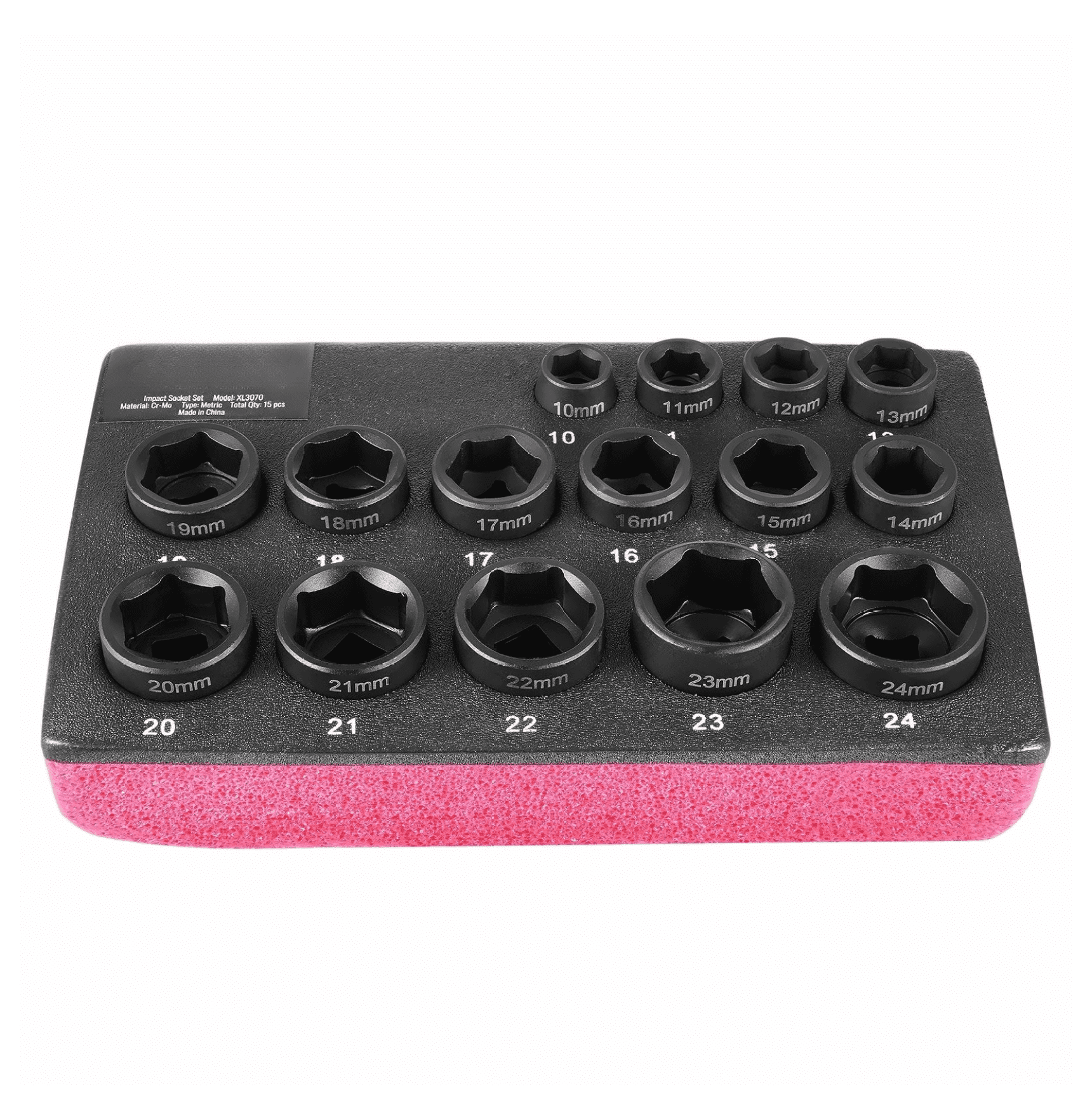 Impact Socket Set 15pcs 3/8" Drive - 6-Point Metric Sockets - Tool Kit ...