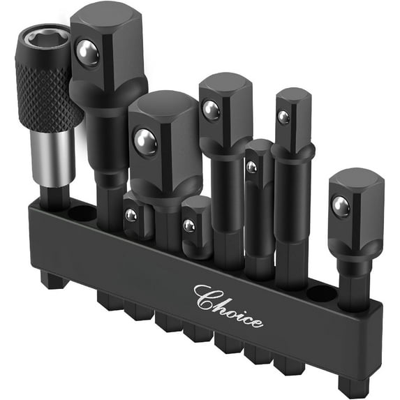 - Impact Socket Set, 9 count, 1/4" 3/8" 1/2", Bit Holder, 1/4" Hex ...