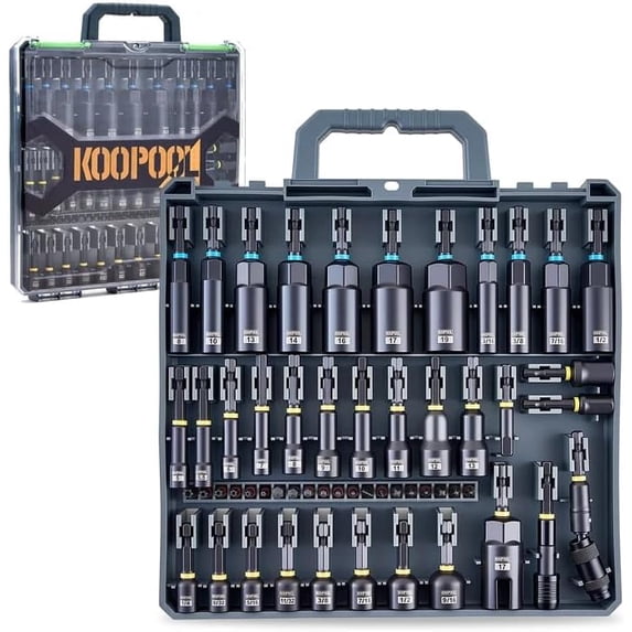 Impact Socket Set, Magnetic Nut Driver Set,Impact Bit Set with Adapters ...