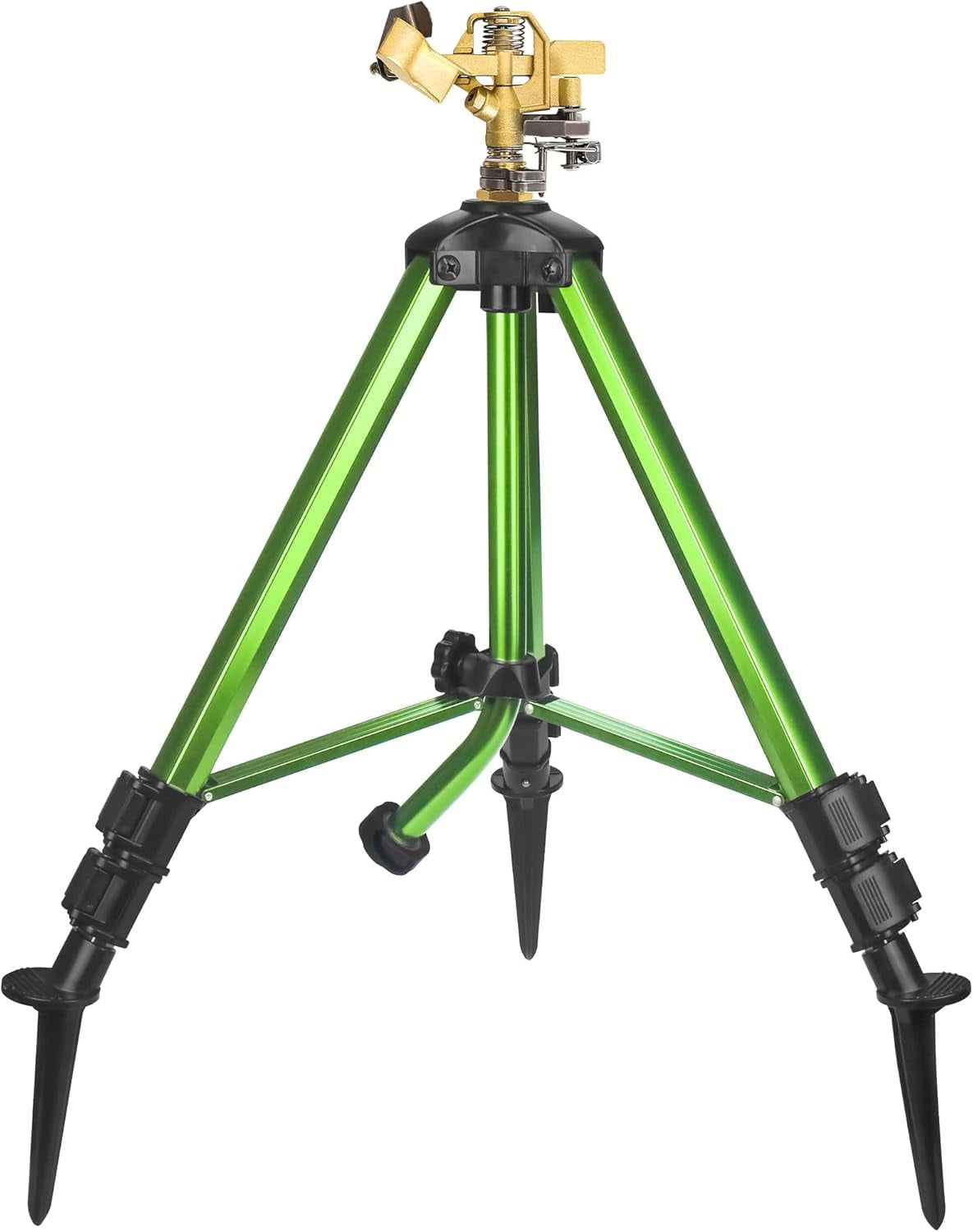 Impact Sprinkler on Tripod Base with Stakes, 360 Degree Large Area ...