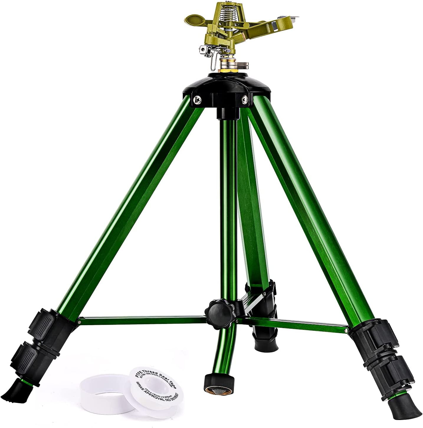 Impact Sprinkler on Tripod Base, Tripod Sprinkler with 360 Degree Large ...
