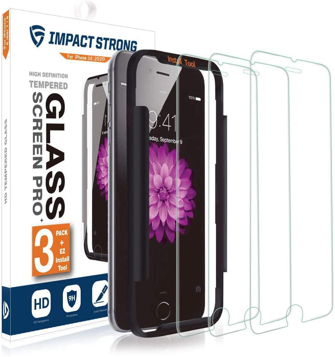 ImpactStrong iPhone SE 3/2 Gen Screen Protector (3 Pack), Full Coverage ...