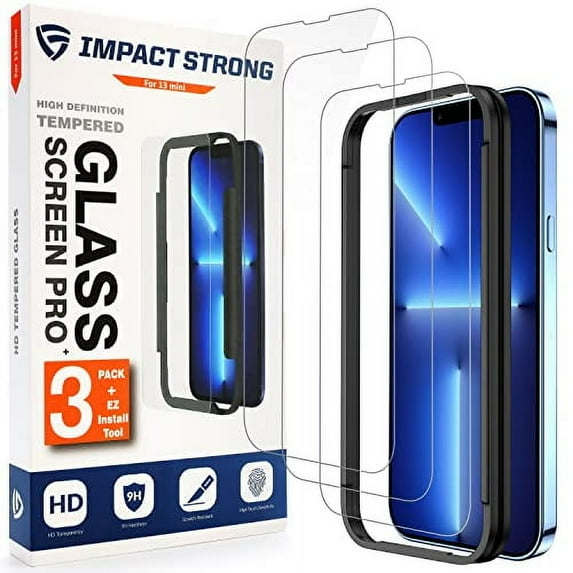 ImpactStrong Shatterproof Tempered Glass Screen Protector for iPhone 13 ...