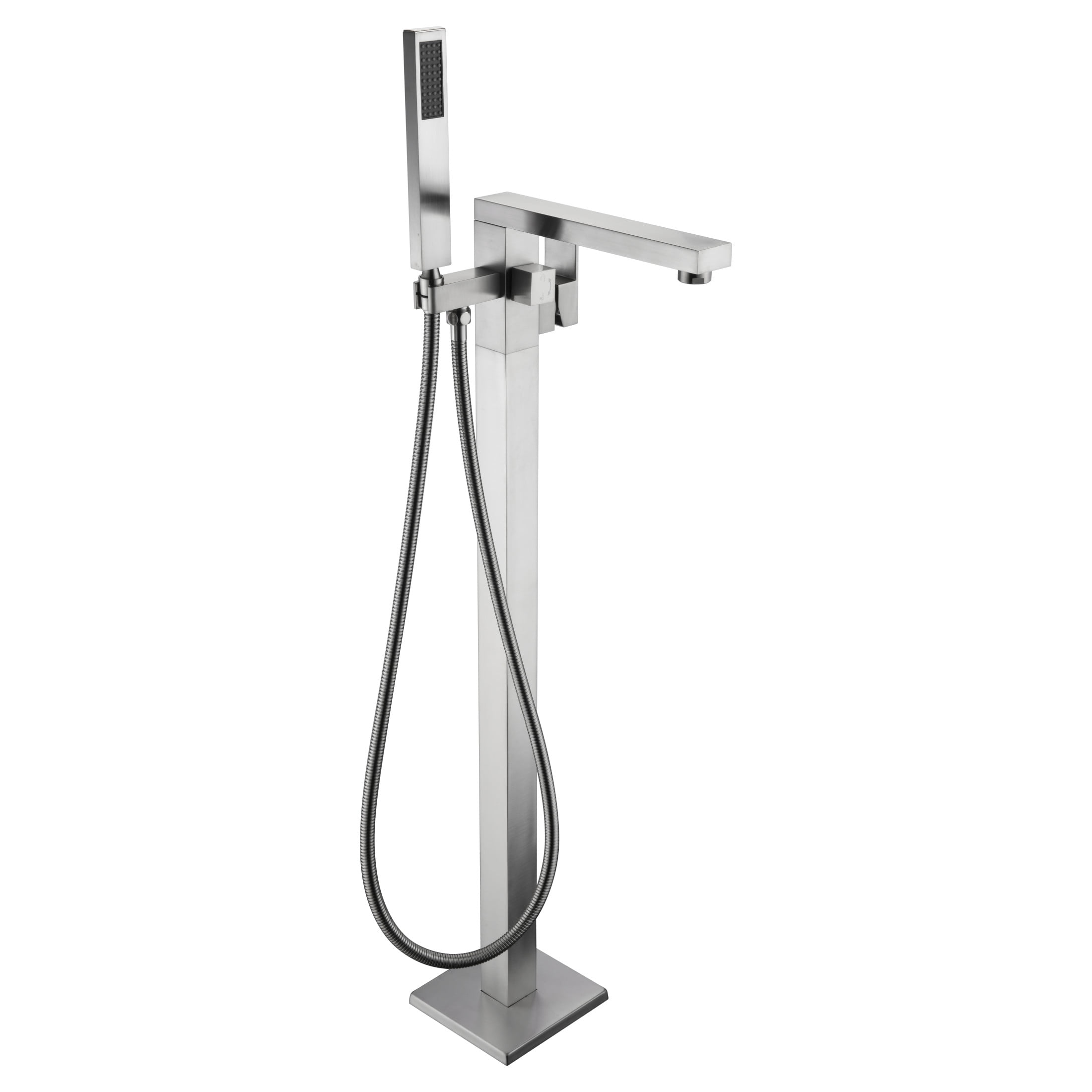 Impala 2-Handle Claw Foot Tub Faucet with Hand Shower in Brushed Nickel ...