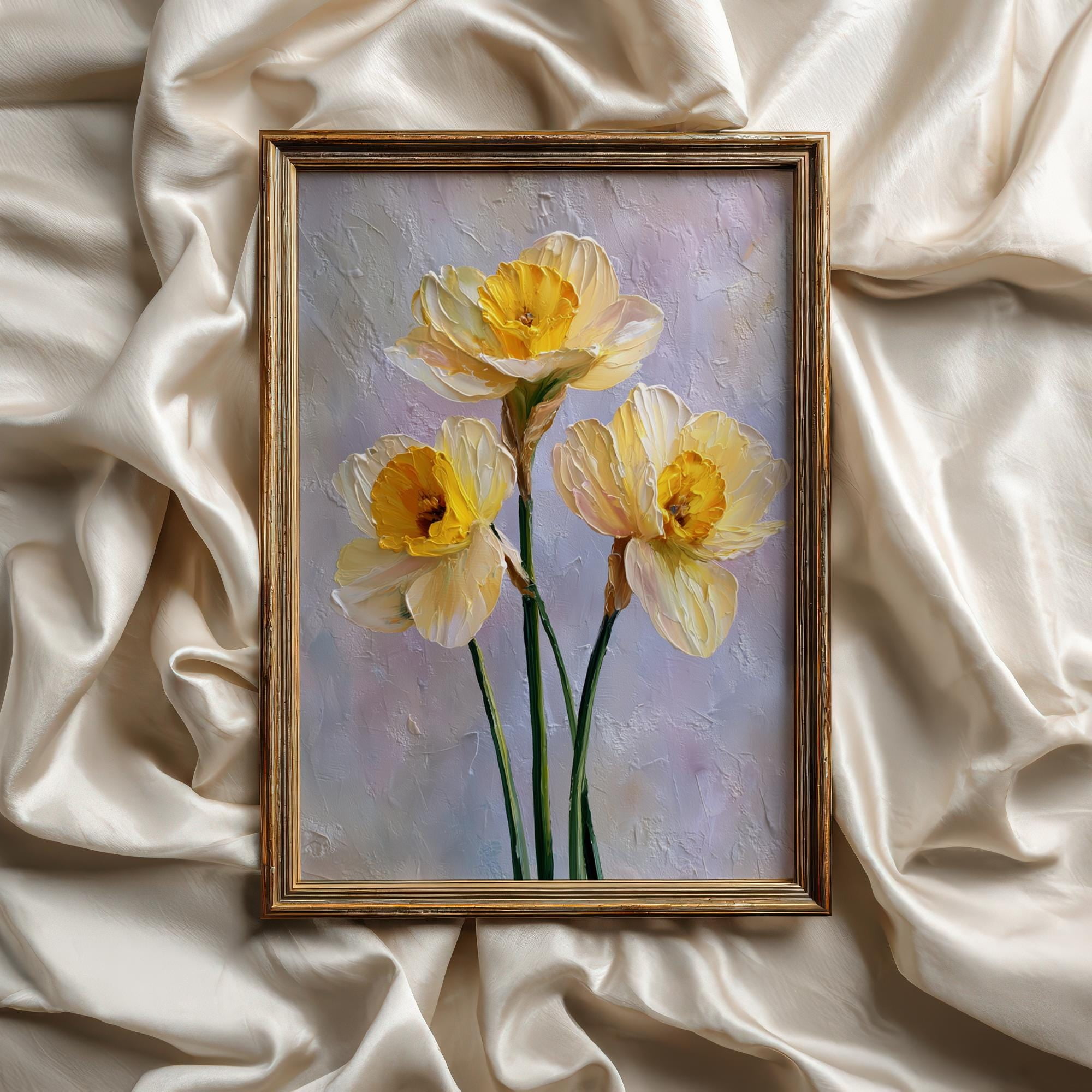 Impasto Daffodil Print, Modern Southern Floral, Preppy Grandmillennial ...