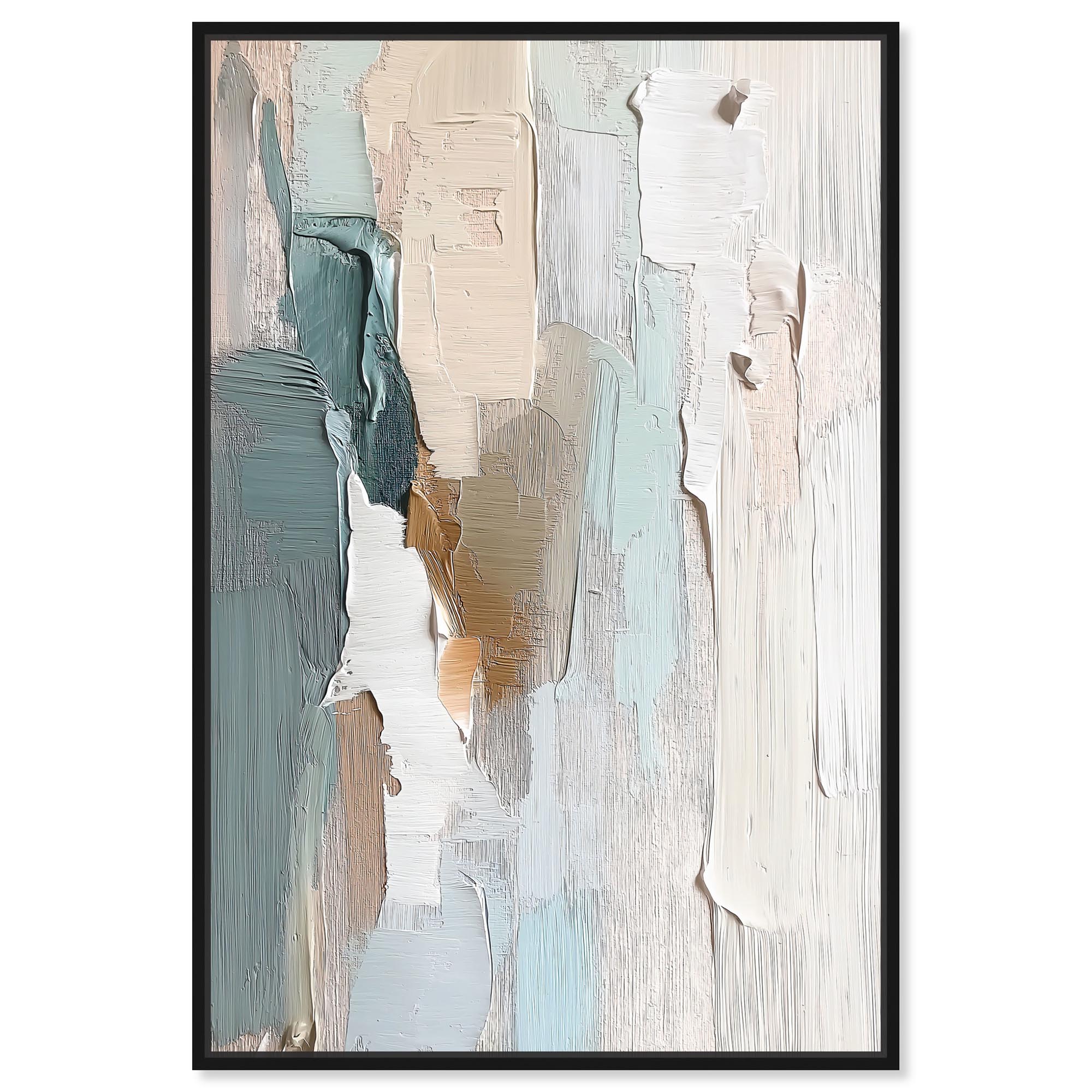 Impasto Intervals I Canvas Textured Digital Art by Art Remedy, Black ...