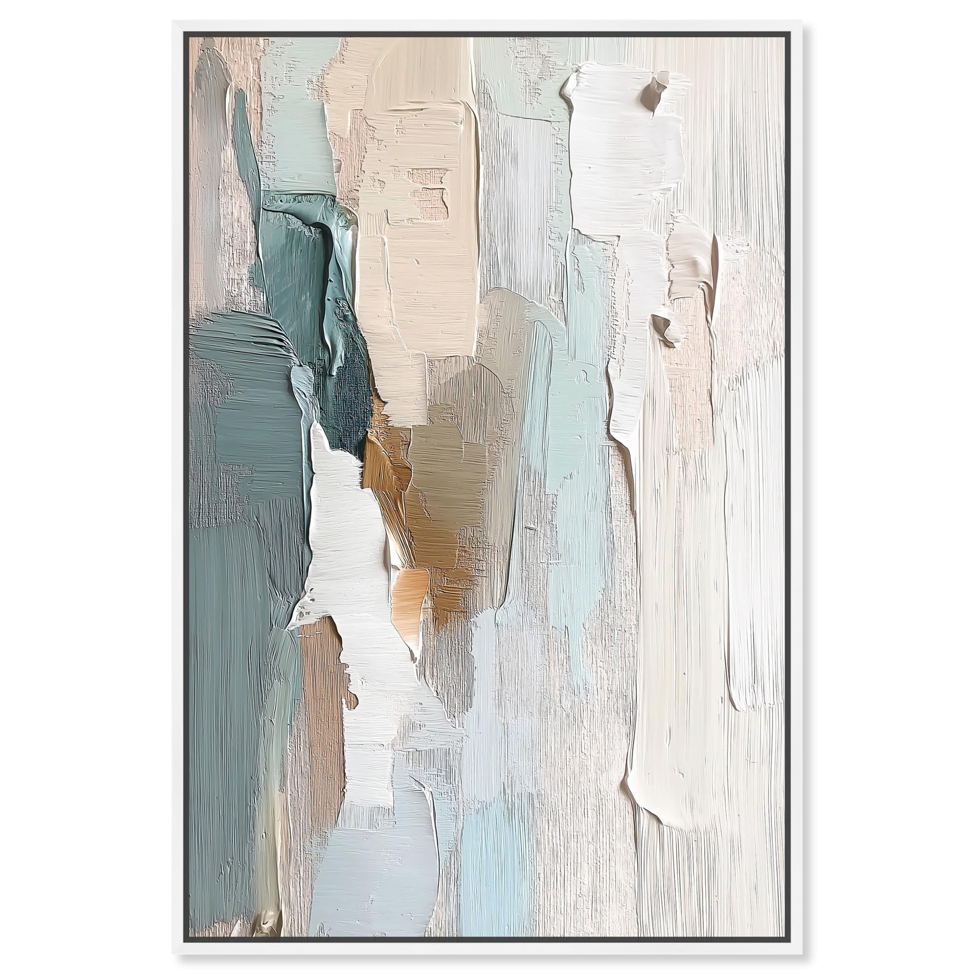 Impasto Intervals I Canvas Textured Digital Art by Art Remedy, White ...