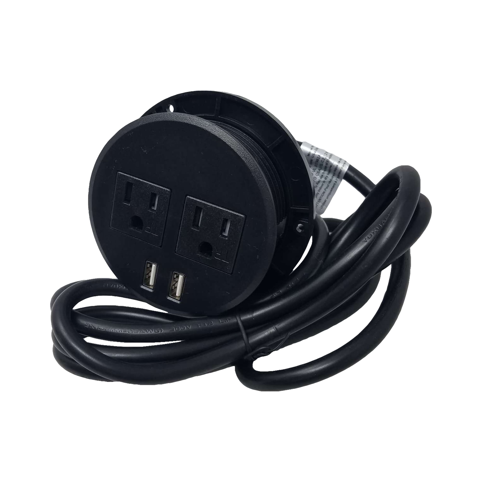 ImpecGear Power Grommet Outlet Data, 2 Outlet W/2 USB Ports (Black- 3 ...
