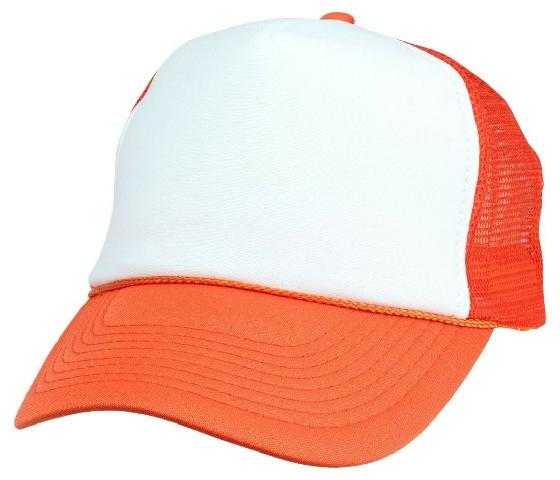 ImpecGear Unisex Adult Mesh Baseball Hats - Orange/White - Pack of 2 ...