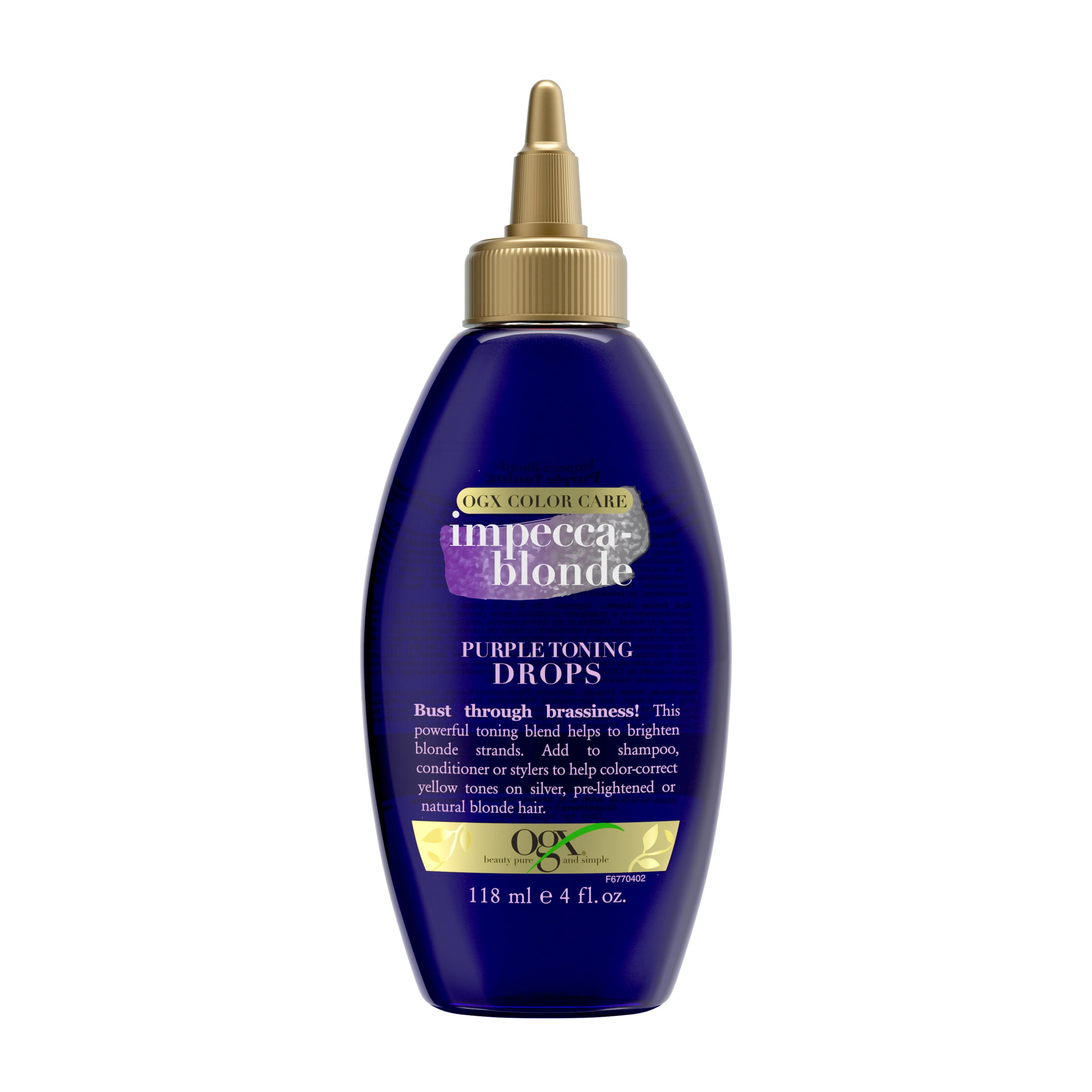 OGX Impecca-Blonde Purple Toning Drops for Highlight Hair Treatment ...