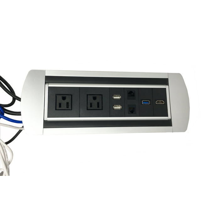 Impecgear Plug-in Desk Power Center Table Top Grommet - Silver ...
