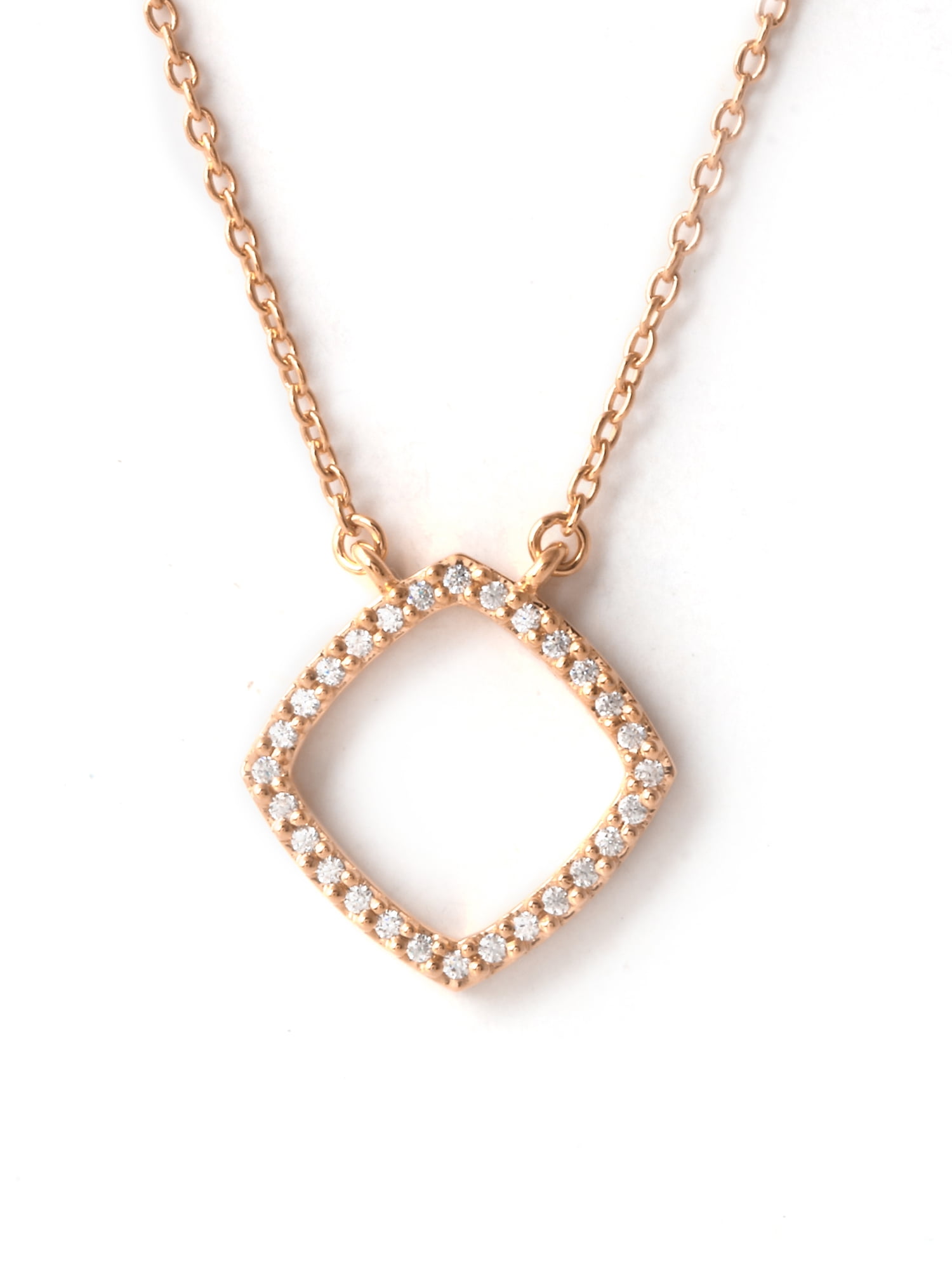 Imperial 1/10Ct TDW Diamond Kite Shape Pendant Neclace in Rose Gold ...
