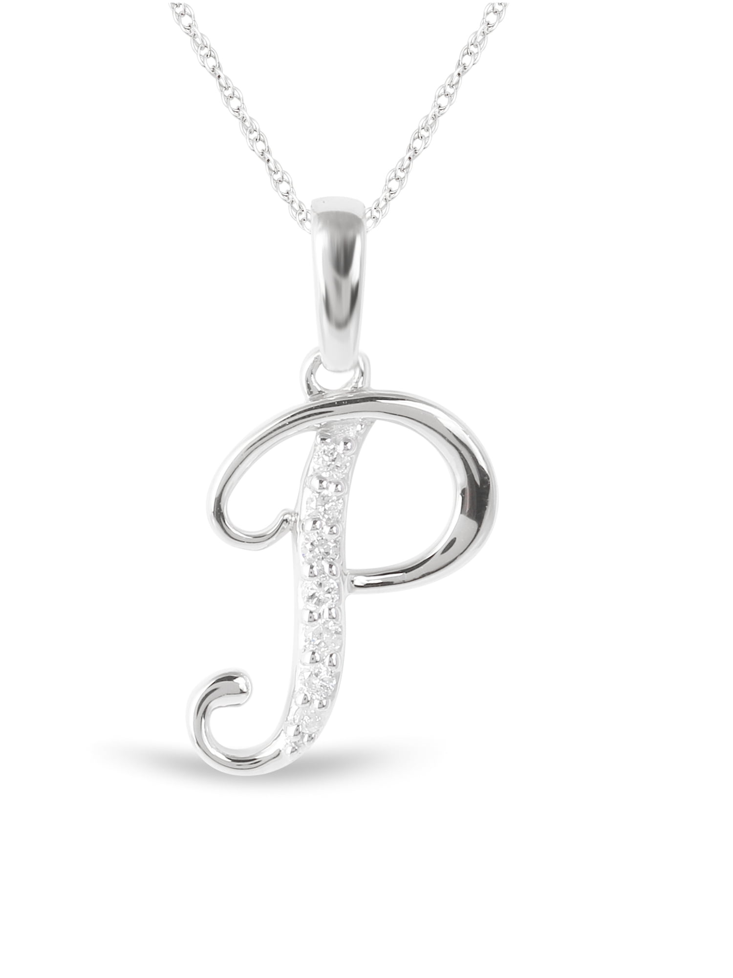 Imperial 1/20Ct TDW Diamond Alphabet P Pendant Necklace for Women in ...
