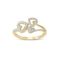 Imperial 1/6Ct TDW Diamond Three Heart Ring in 10K Yellow Gold (H-I, I2 ...