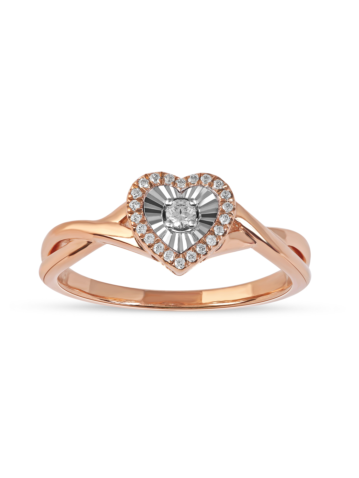Imperial 10K Rose Gold 1/8Ct TDW Diamond Heart Promise Ring - Walmart.com