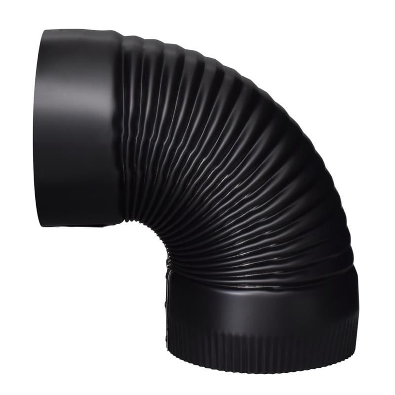Imperial 6 in. Dia. x 6 in. Dia. 90 deg. Steel Stove Pipe Elbow - Total ...