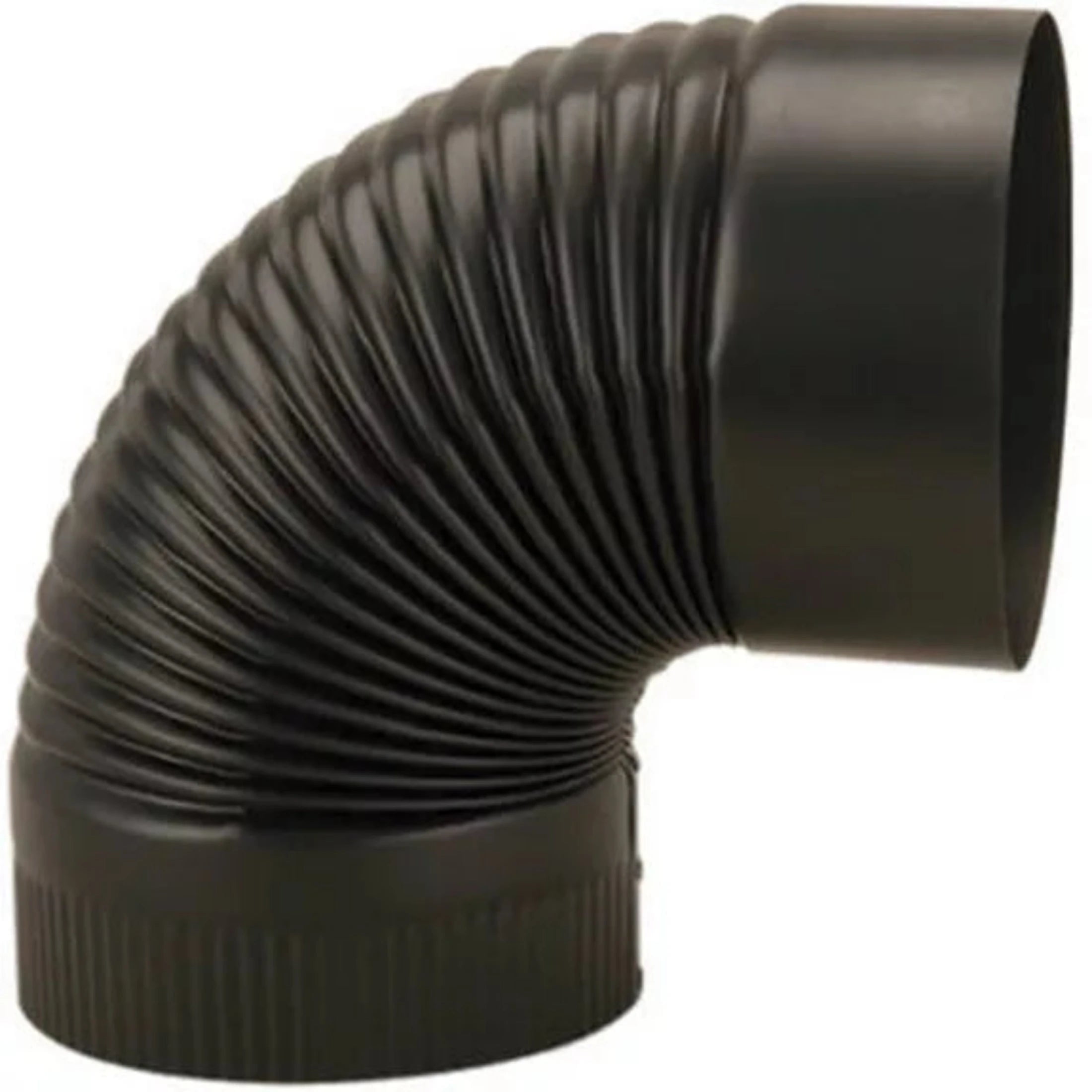 Imperial BM0025 8" In Black Corrugated 90 Degree Stove Pipe Elbow 24 ...