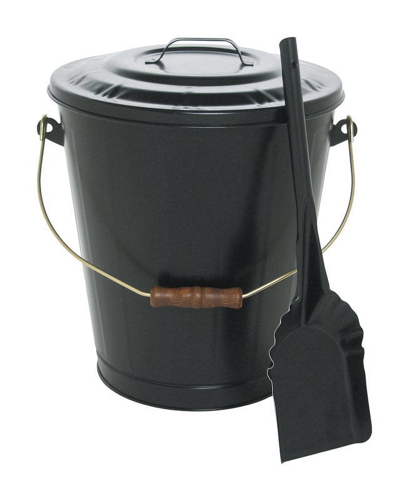 Black Fireplace Ash Container and Shovel Set - Walmart.com