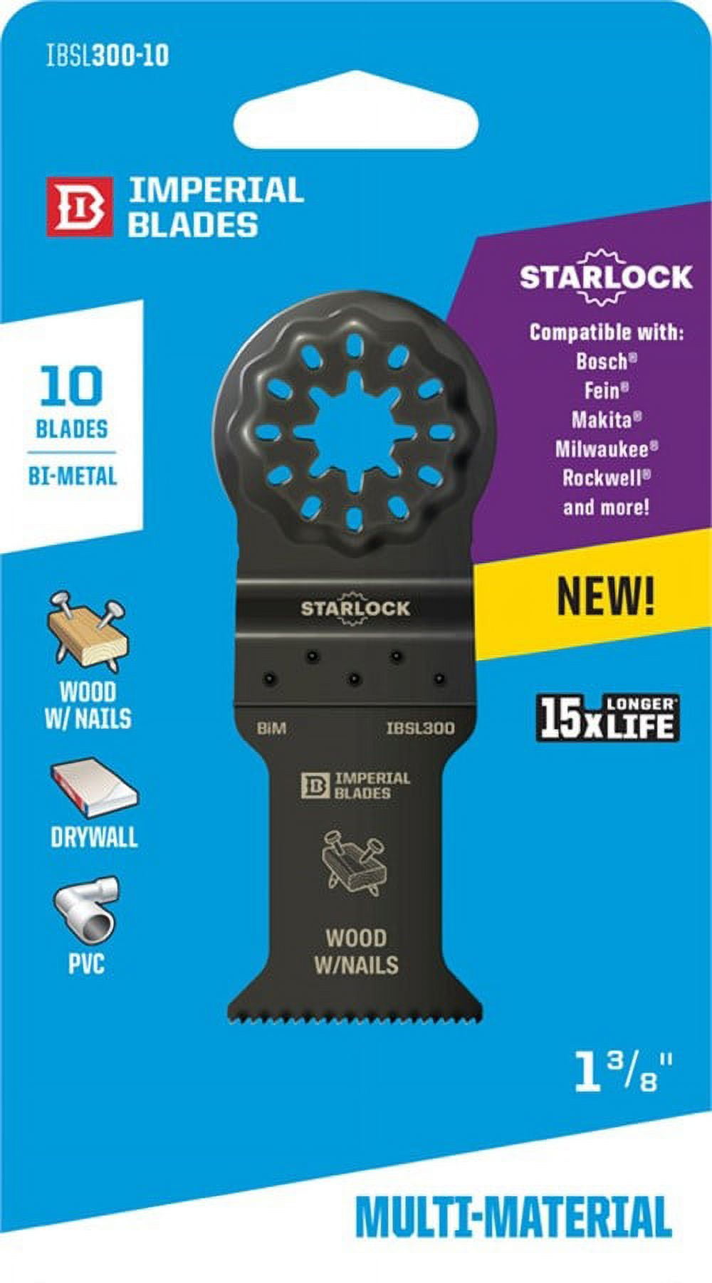 Imperial Blade IBSL300-10 Starlock 1-3/8 in. Standard Wood & Nails ...