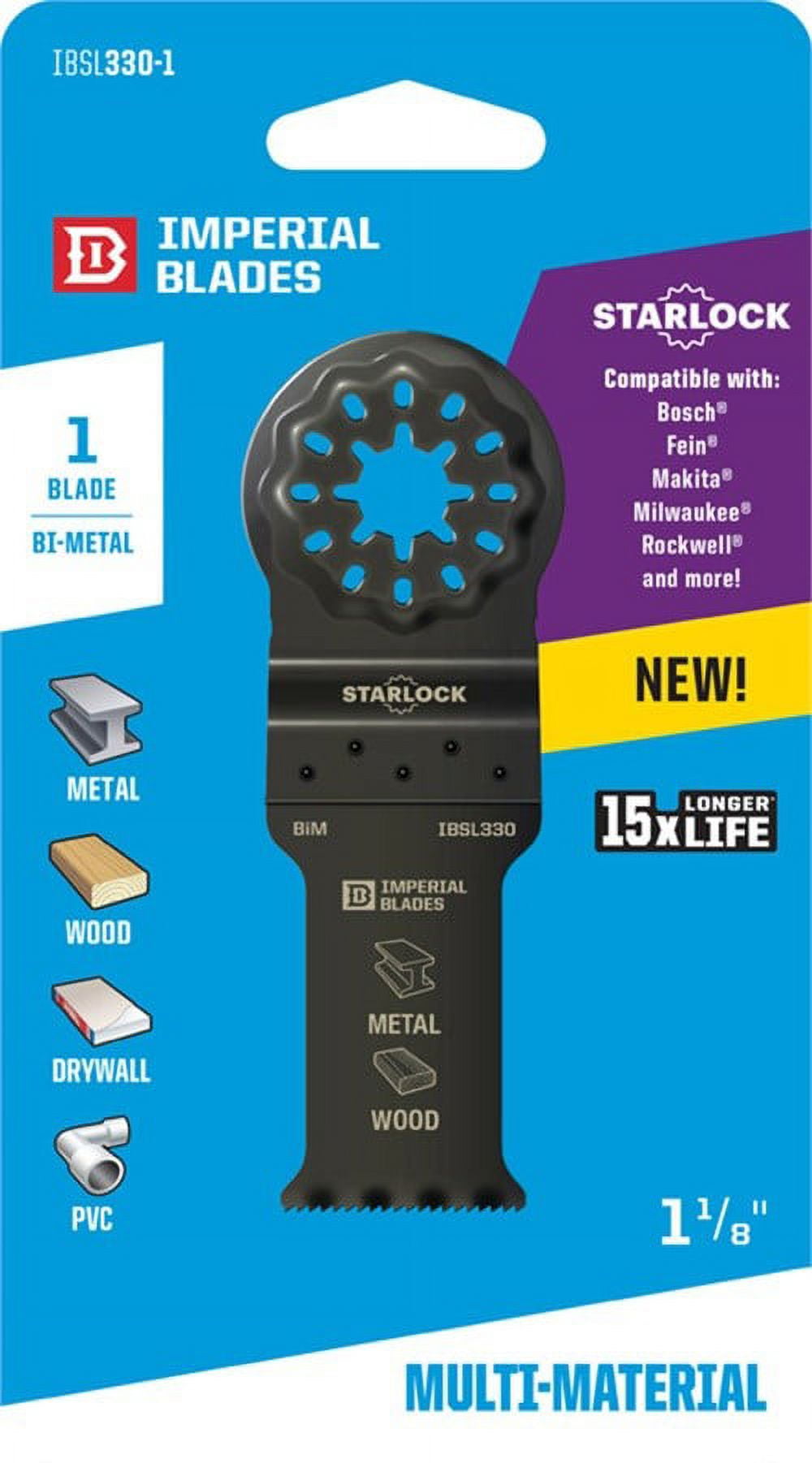 Imperial Blades Starlock 1-1/8 In. 18 TPI Metal/Wood Oscillating Blade ...