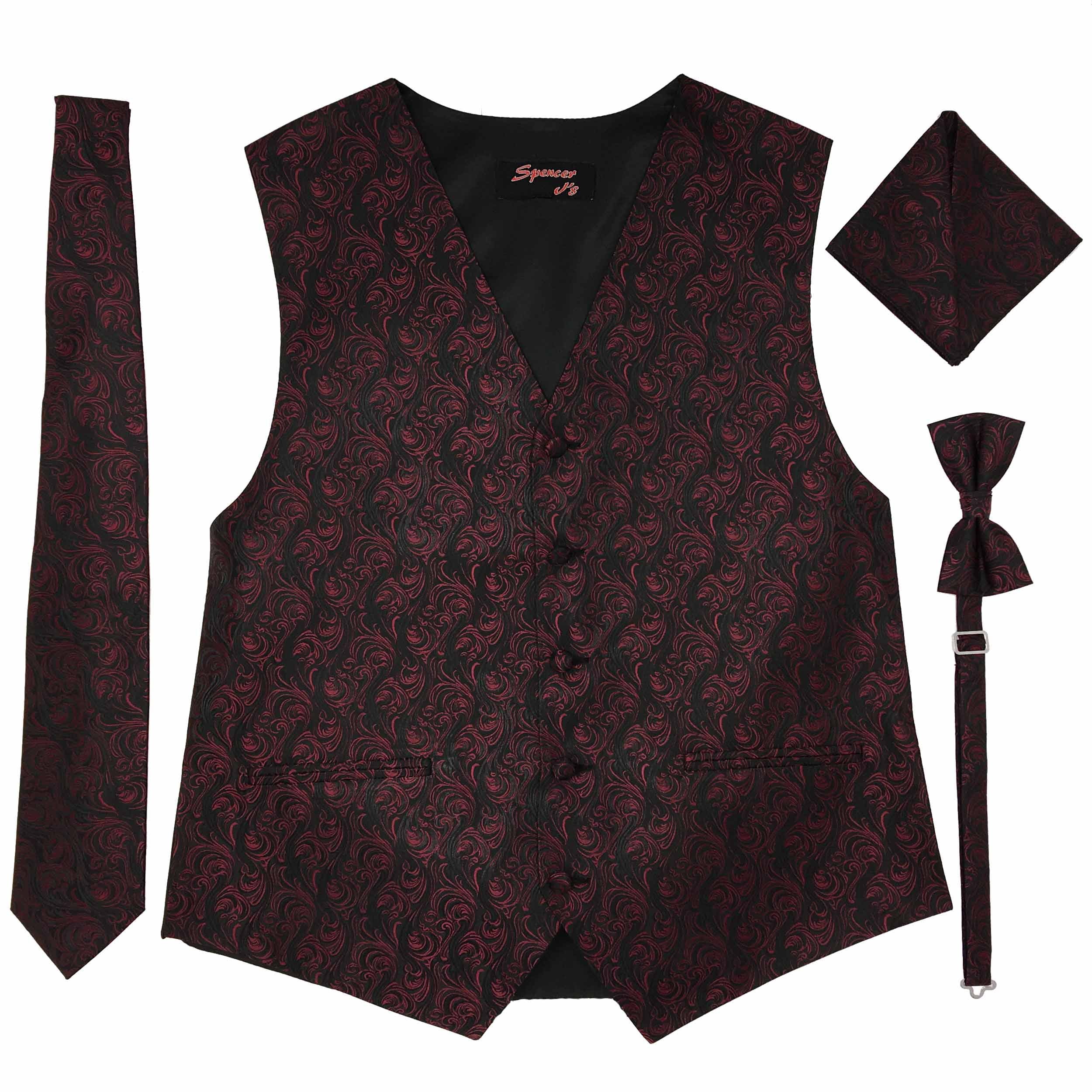 Imperial Burgundy Men's Satin Vest Spencer J's - XL - Walmart.com
