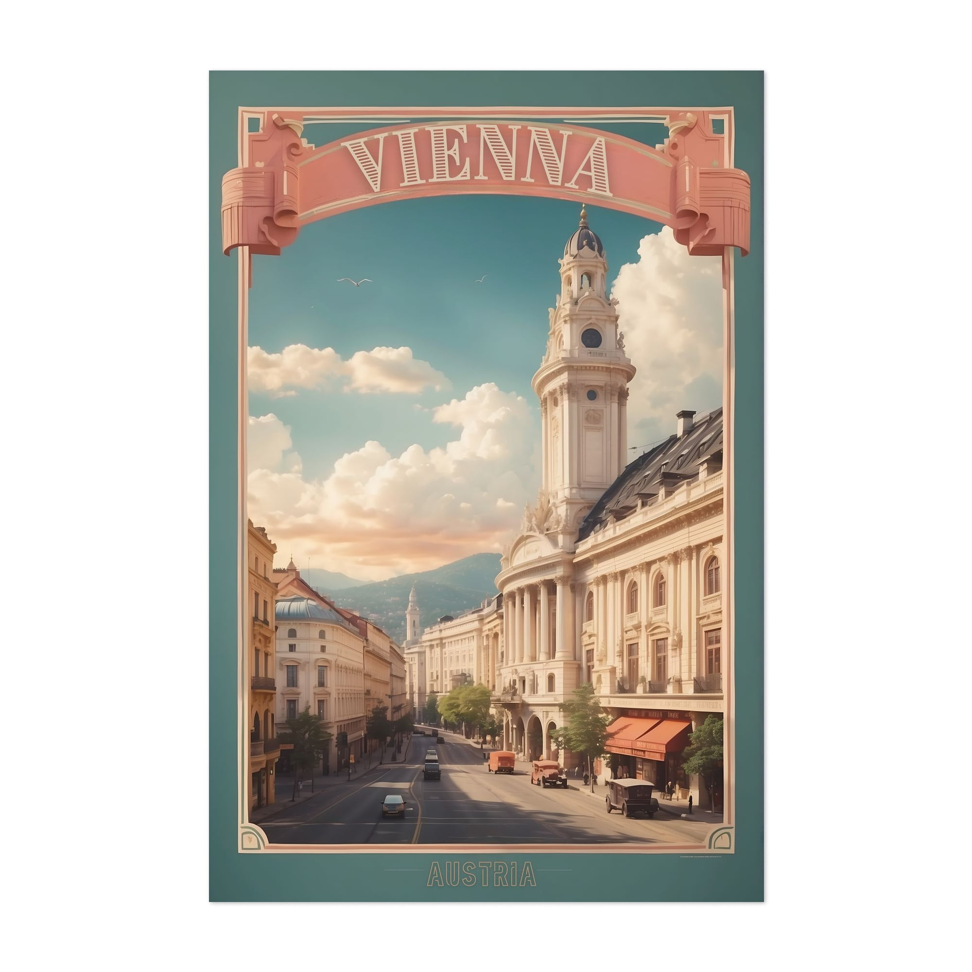 Imperial Elegance: Vintage Travel Poster of Vienna - Vienna Austria ...