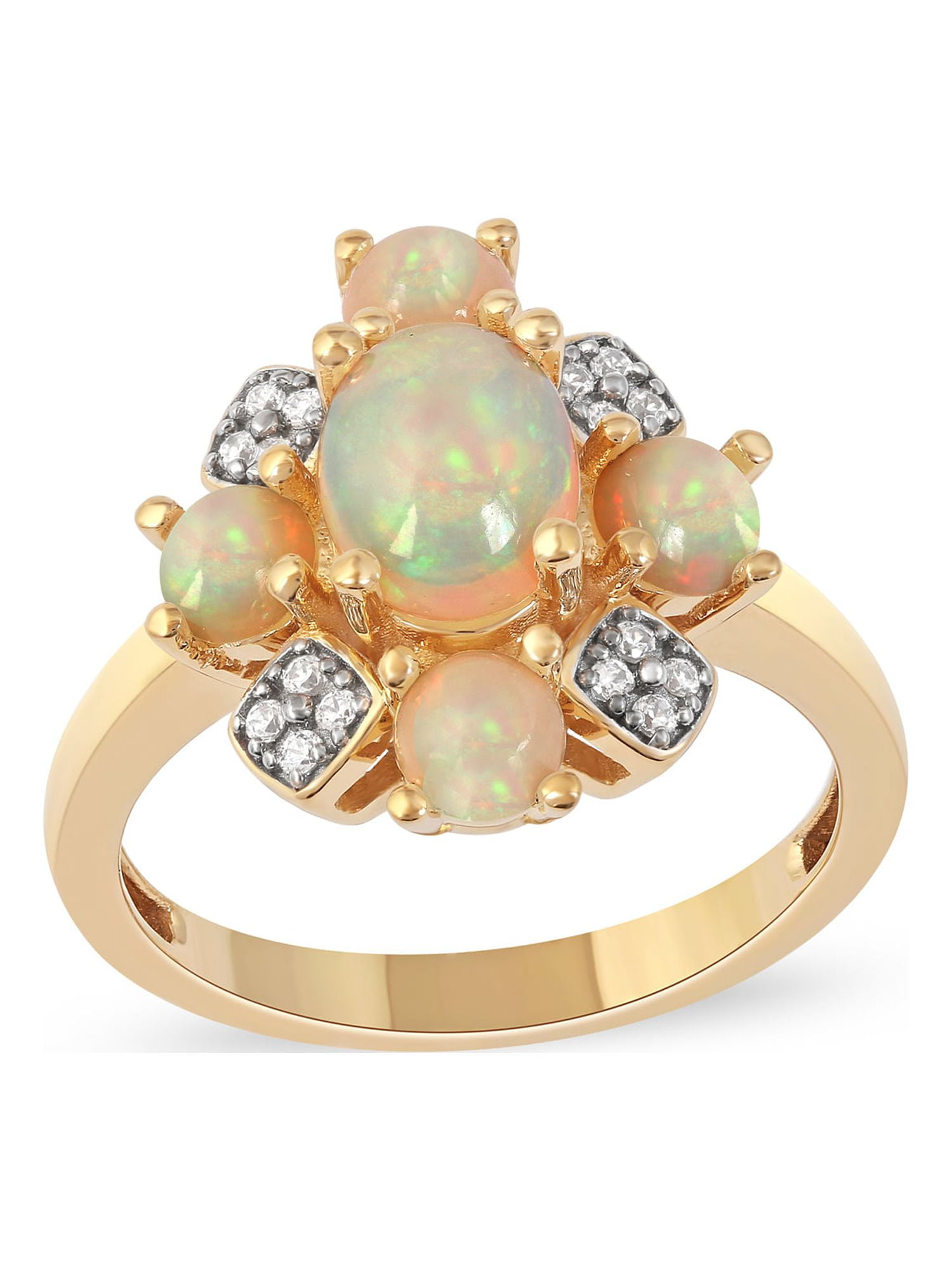 Imperial Gemstone 10k Yellow Gold Oval Cut Ethiopian Opal 1/10Ct ...