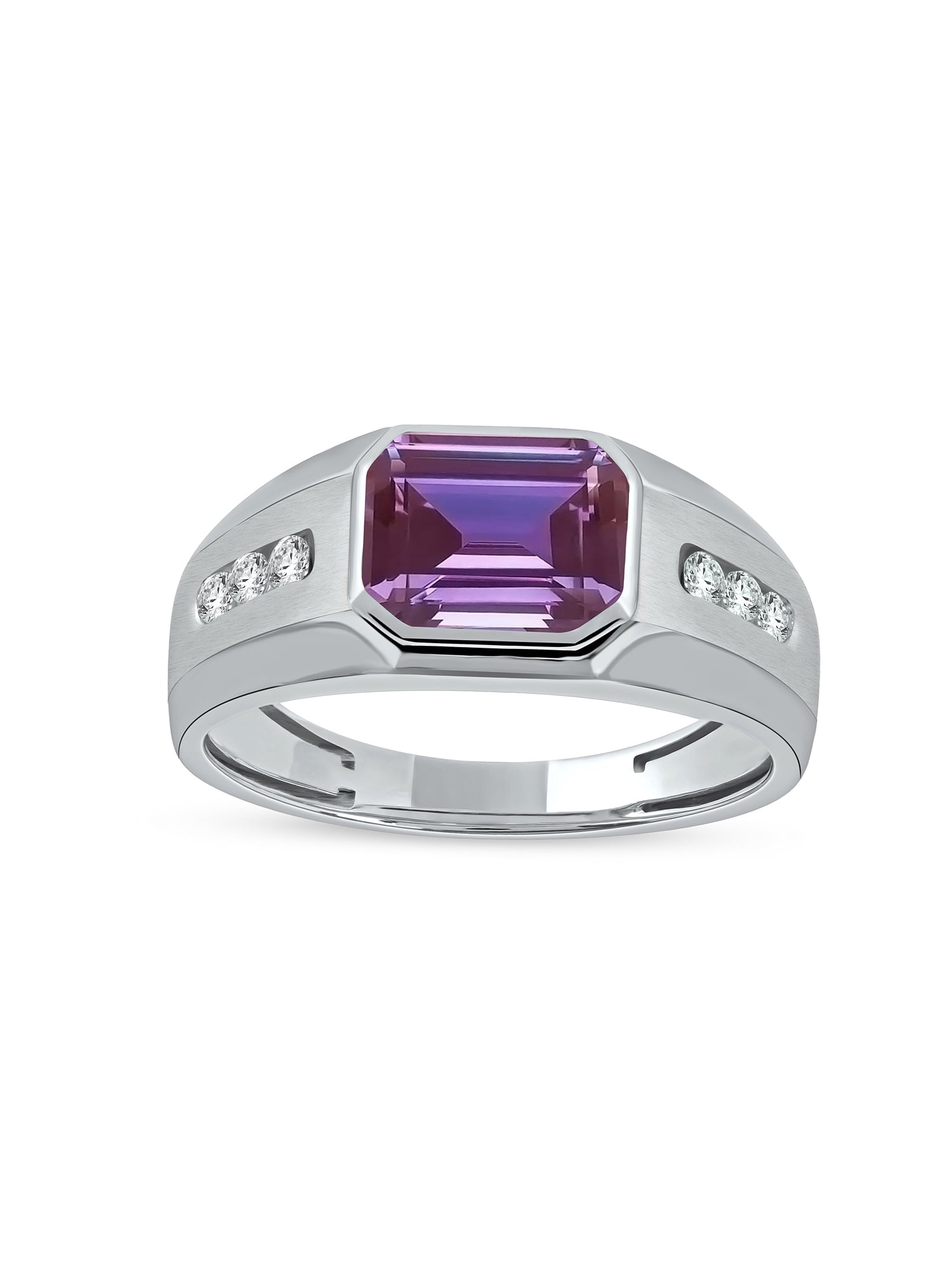 Imperial Gemstone Sterling Silver Emerald Cut Created Alexandrite and ...